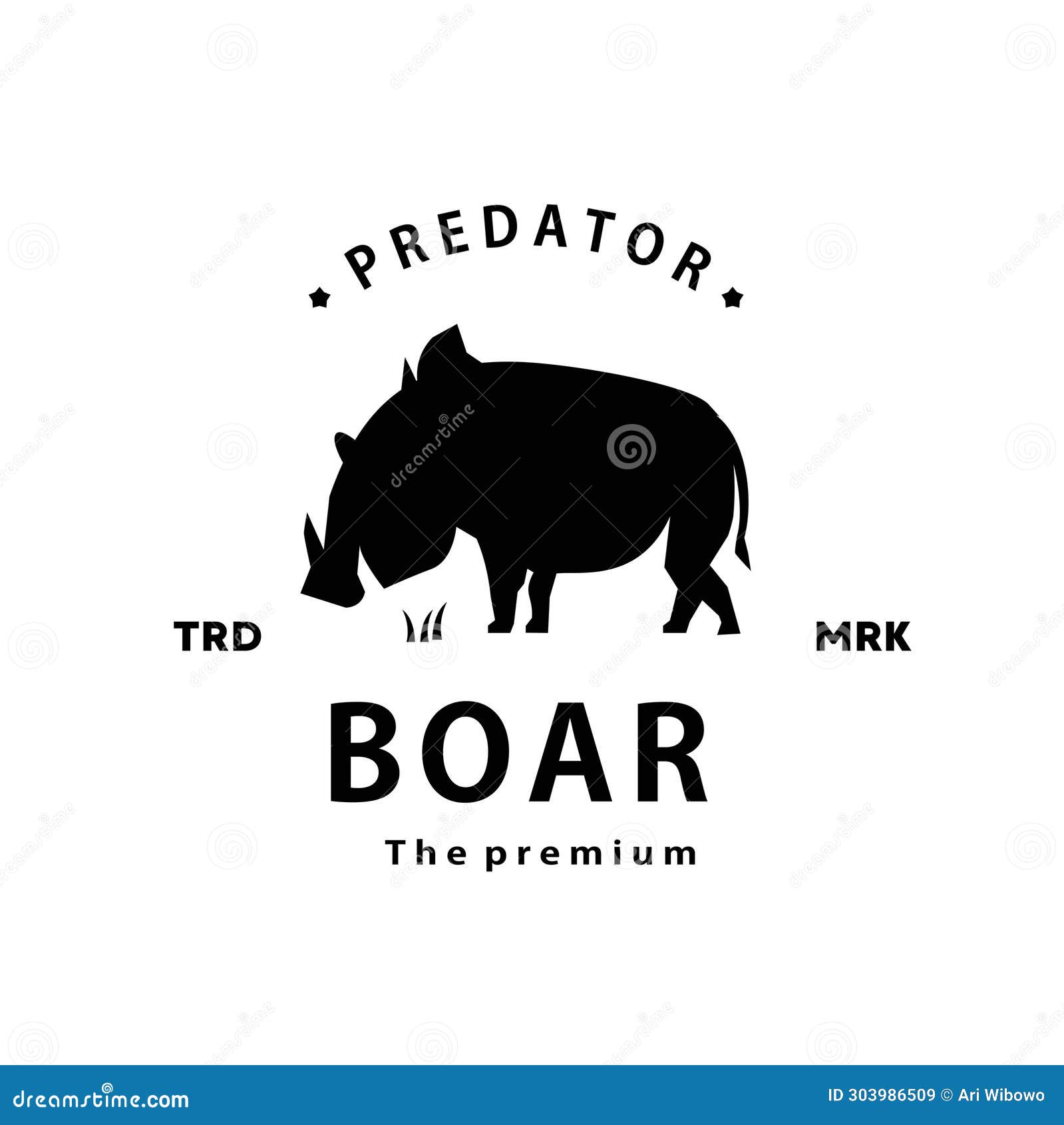 Boar Logo Vector Outline Steak Silhouette Art Icon Stock Vector ...