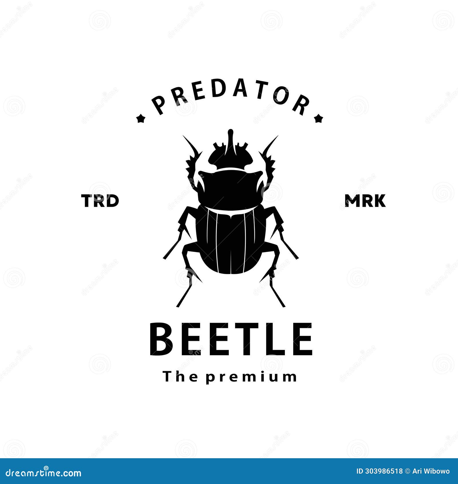 Beetle Logo Vector Silhouette Art Icon for Livestock Stock Vector ...