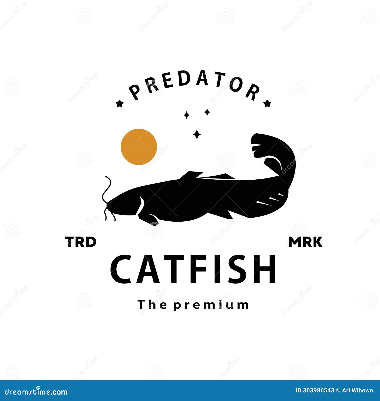 Catfish Logo Vector Outline Silhouette Art Icon Stock Vector ...