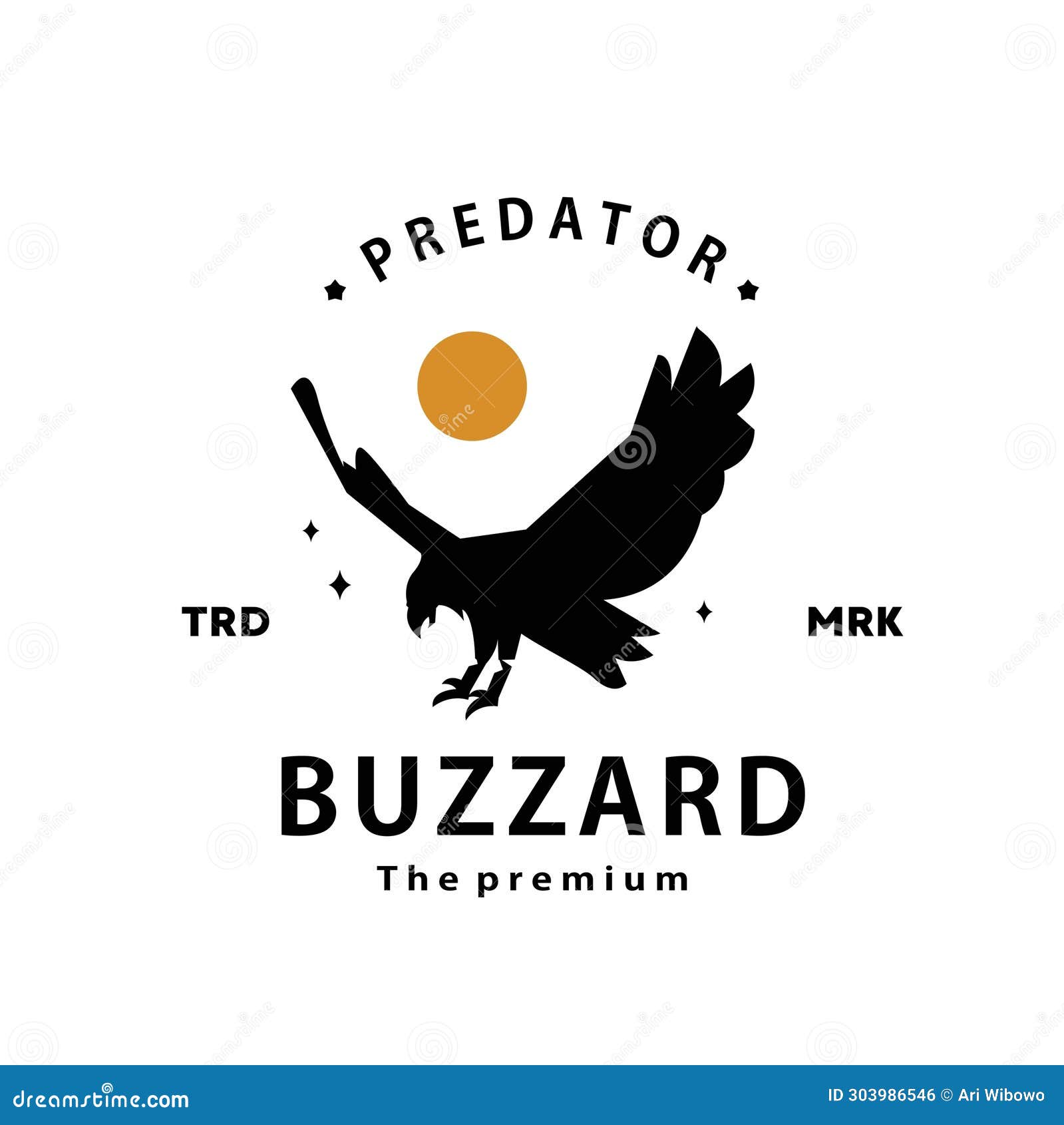 Buzzard Logo Vector Outline Silhouette Art Icon Stock Vector ...