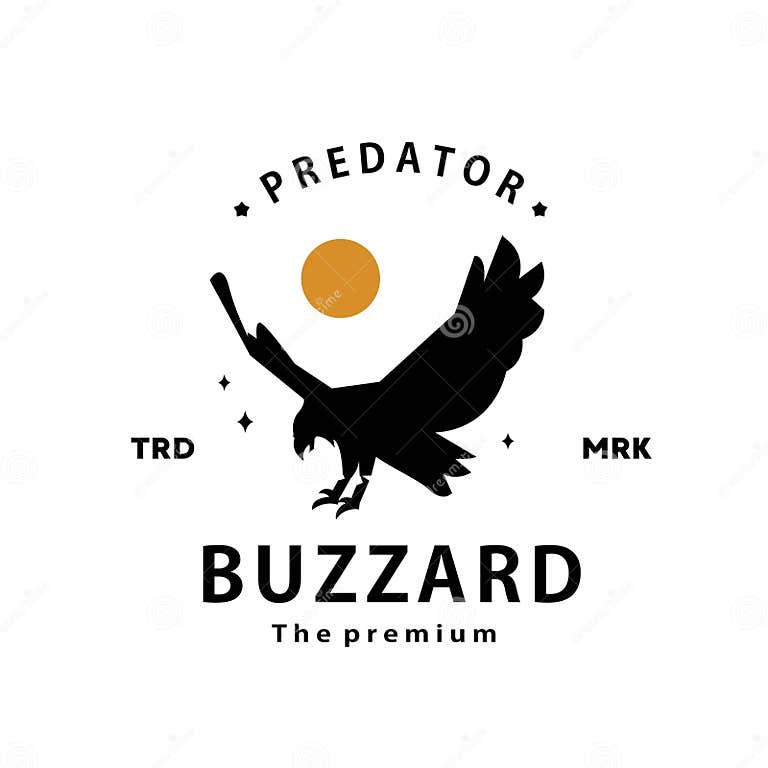 Buzzard Logo Vector Outline Silhouette Art Icon Stock Vector ...
