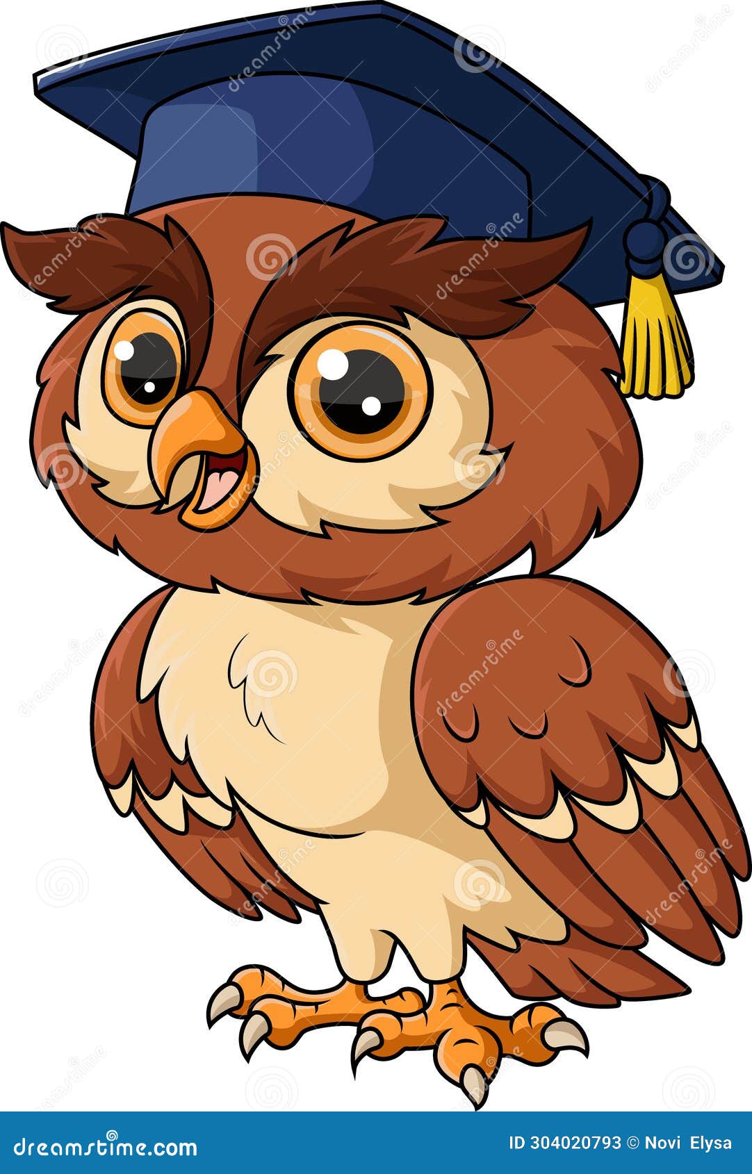 Cute Owl Cartoon Wearing Graduation Cap Stock Vector - Illustration of ...