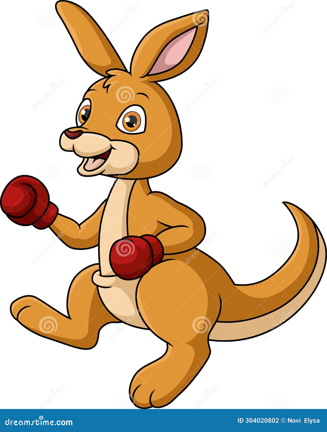 Kangaroo Boxing Cute Cartoon Illustrations | CartoonDealer.com #318206474