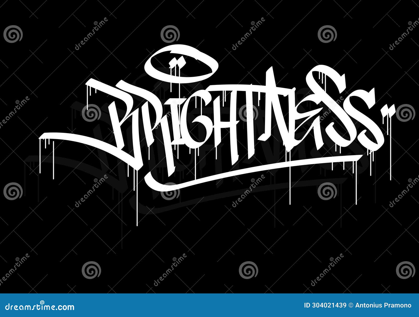 BRIGHTNESS Word Graffiti Tag Style Stock Vector - Illustration of brush ...