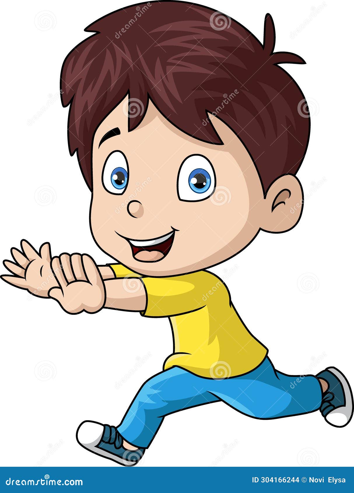 Cute Little Boy Cartoon Running Stock Vector - Illustration of adorable ...