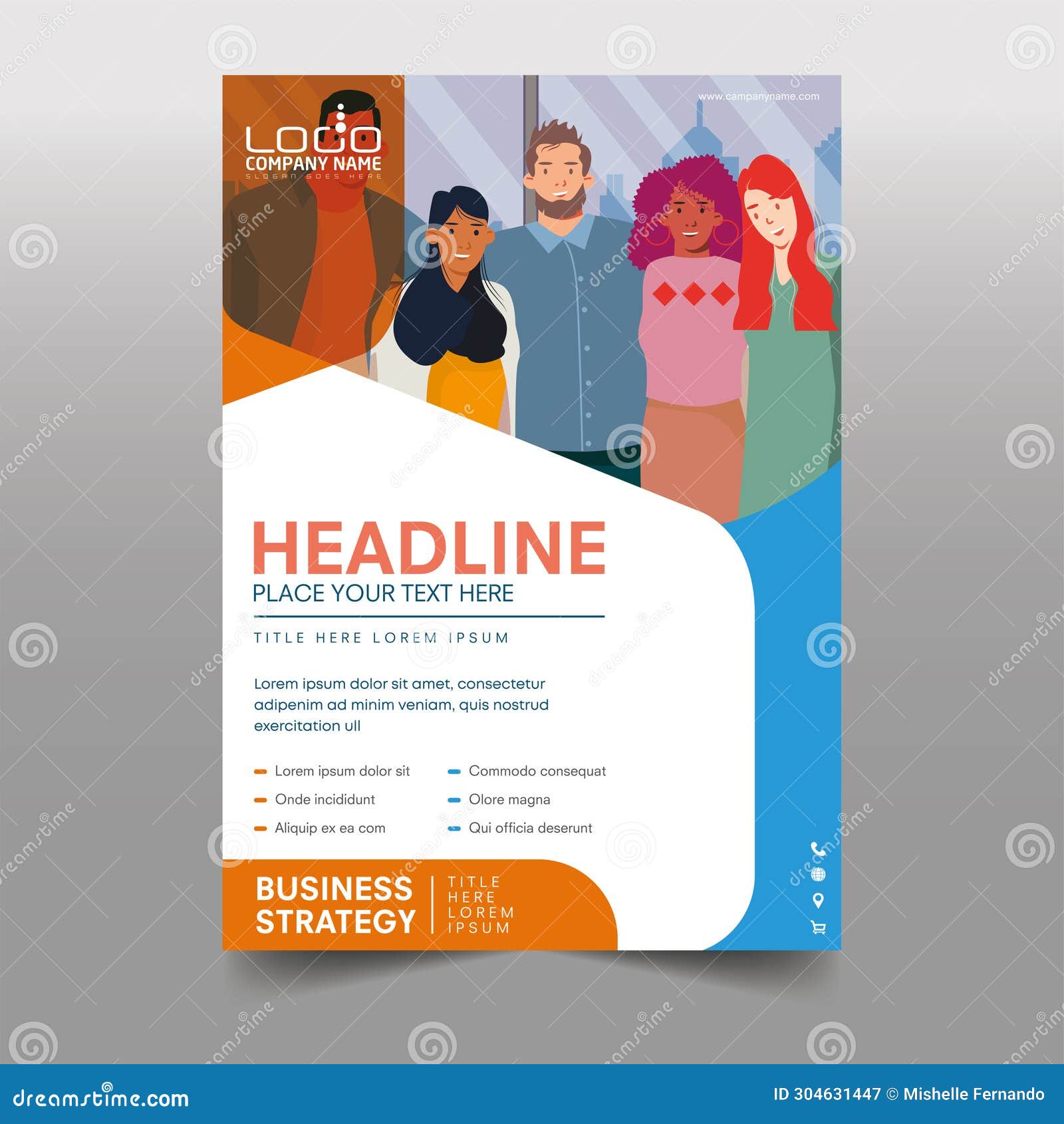 Together People Brochure Design Flyer Vector Stock Illustration ...