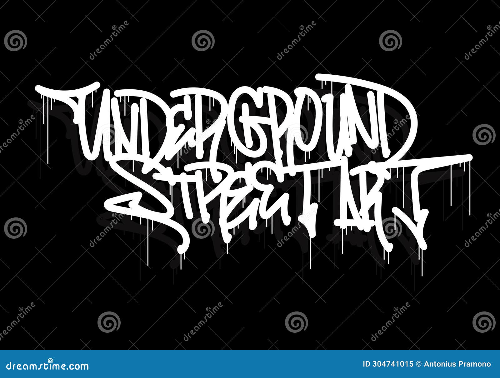 UNDERGROUND STREET ART Word Graffiti Tag Style Stock Illustration ...