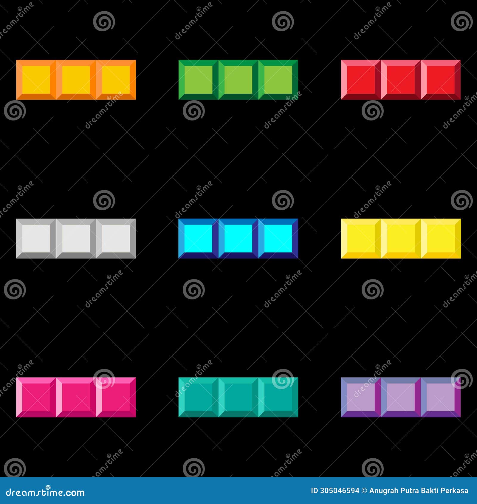 Minus Block Game Pack stock vector. Illustration of bundle - 305046594