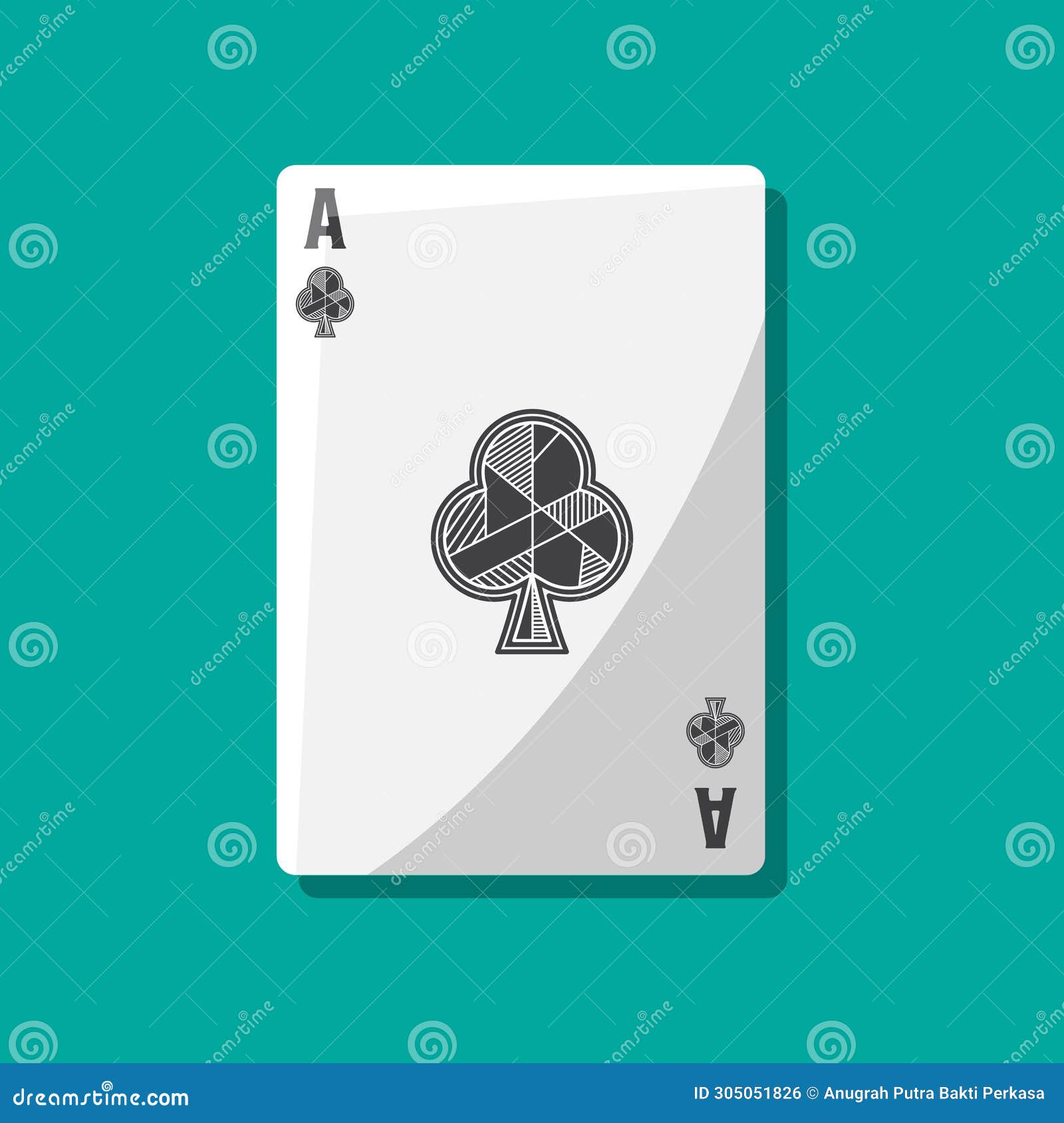 Club Ace Card stock vector. Illustration of aces, vector - 305051826