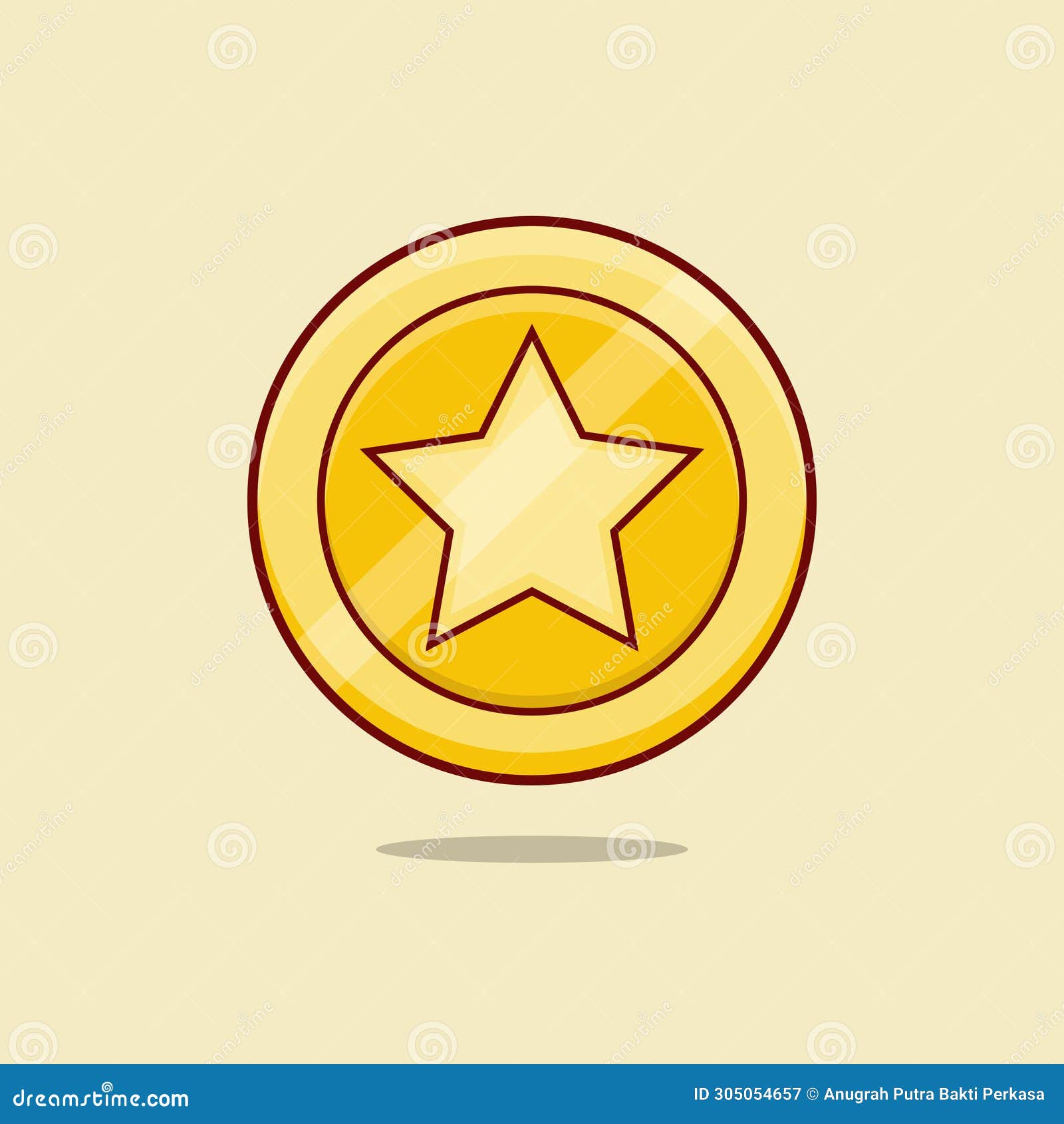 Gold Coin Star Game stock vector. Illustration of star - 305054657