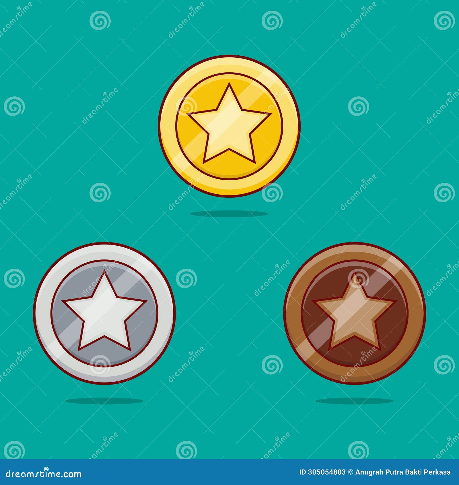 Coin Star Game Collection stock vector. Illustration of sketch - 305054803