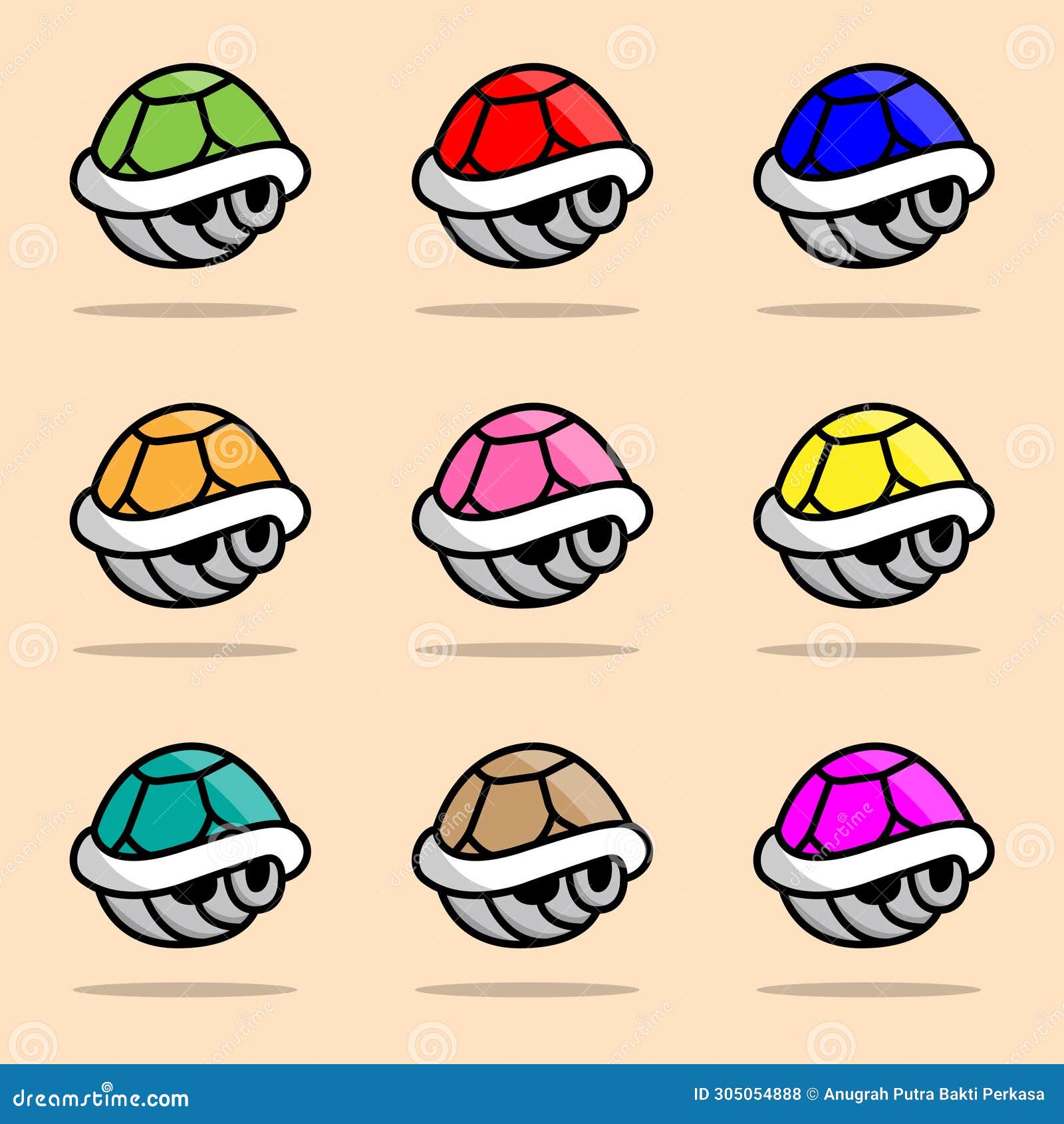 Turtle Shell Collection stock vector. Illustration of character - 305054888