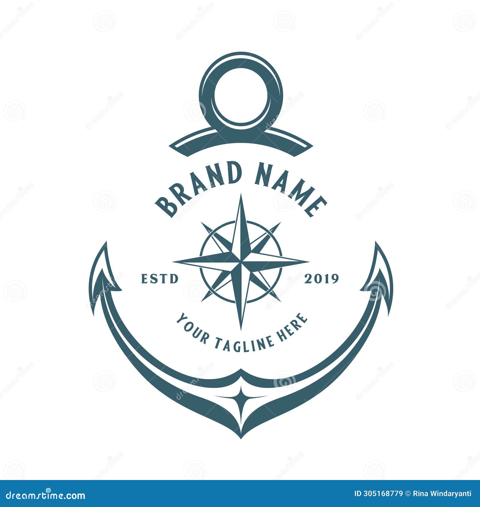 Classic Anchor Vector Logo. Stock Illustration - Illustration of vessel ...