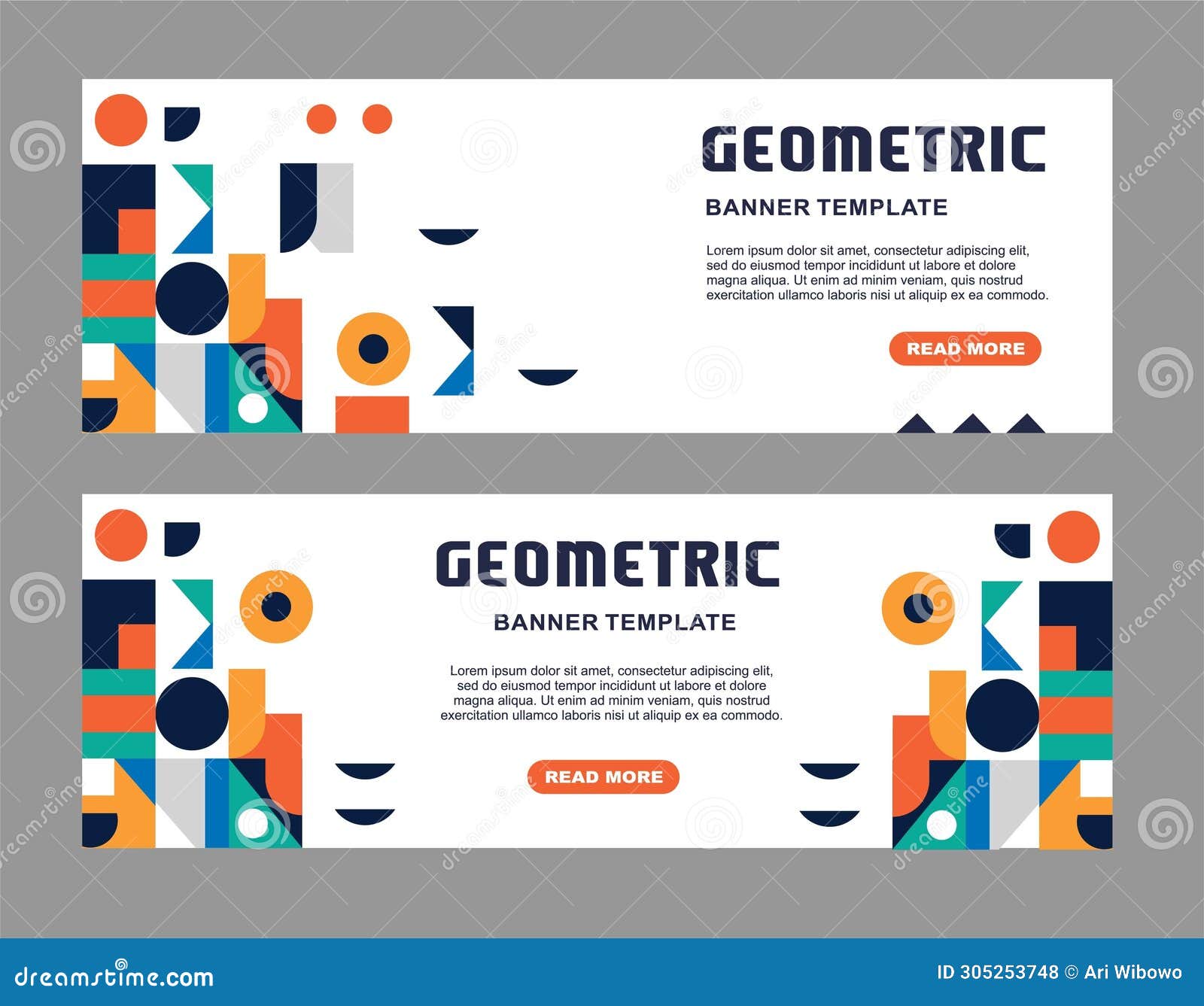 Modern Geometric Website Banner Template Bundle Set,Company Identity ...