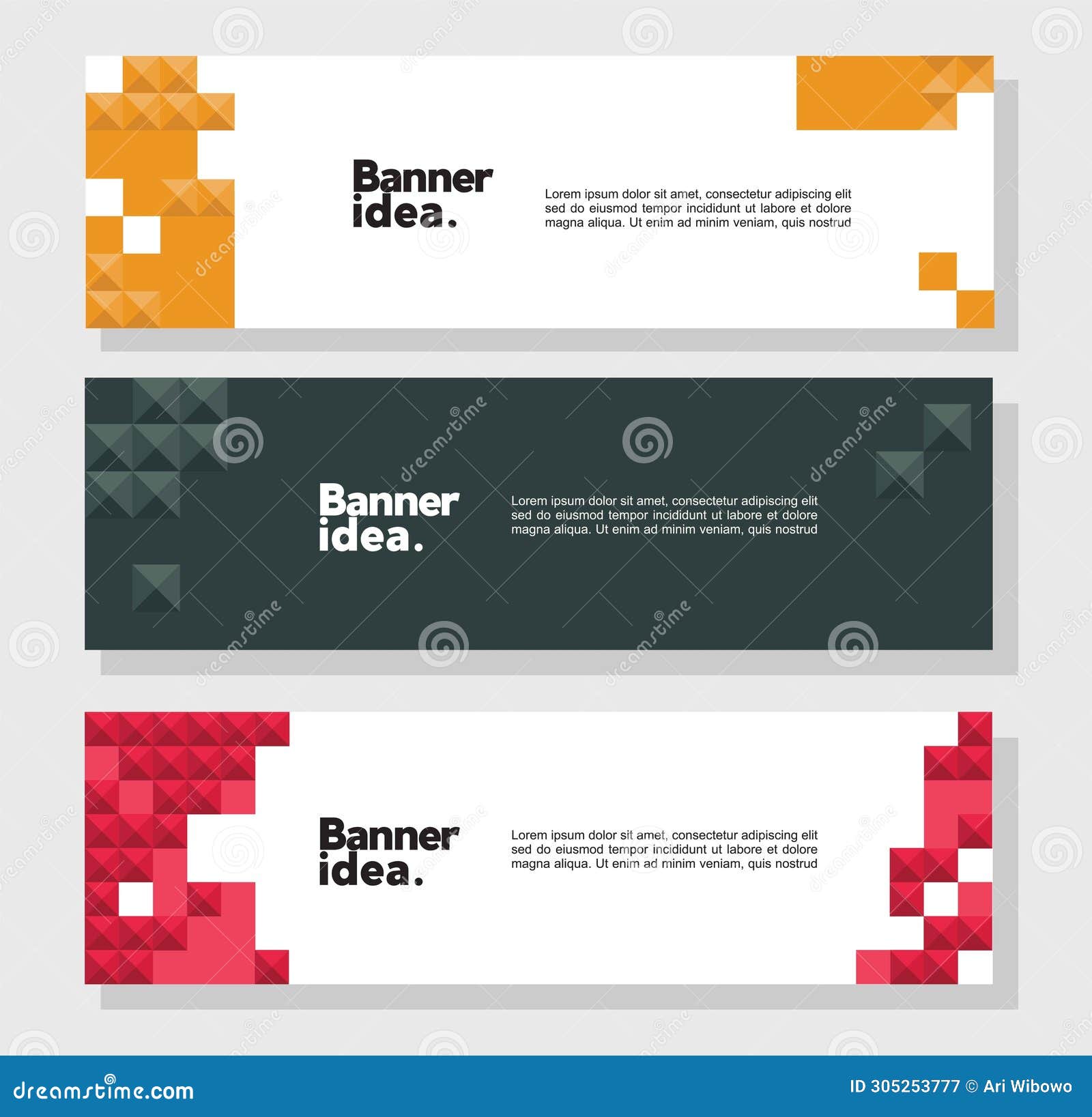 Modern Geometric Website Banner Template Bundle Set,Company Identity ...