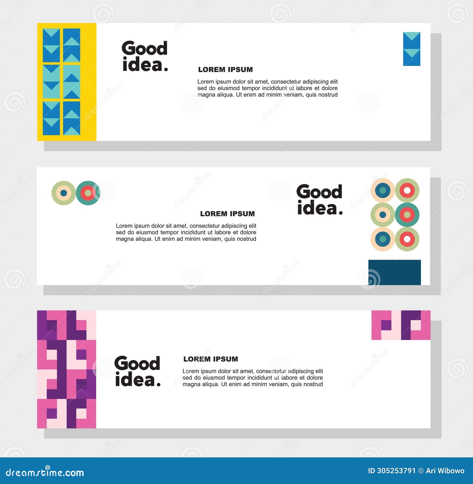 Modern Geometric Website Banner Template Bundle Set,Company Identity ...
