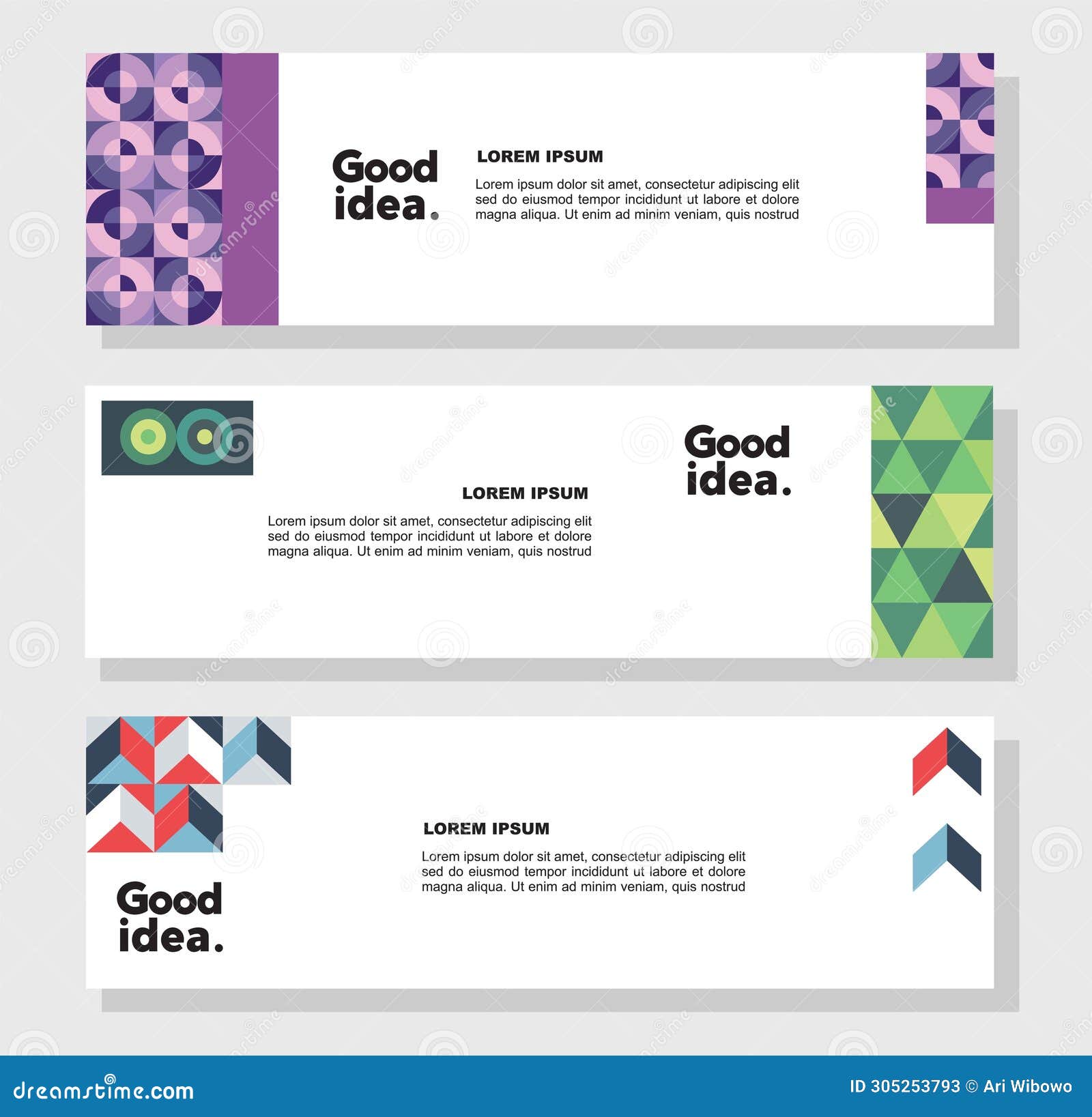 Modern Geometric Website Banner Template Bundle Set,Company Identity ...
