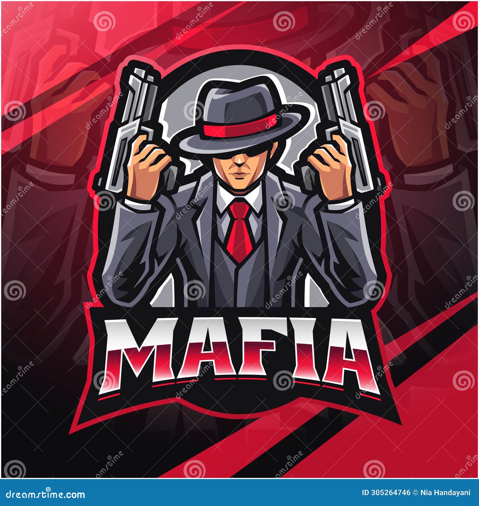 Mafia Esport Mascot Logo Design Stock Vector - Illustration of agent ...