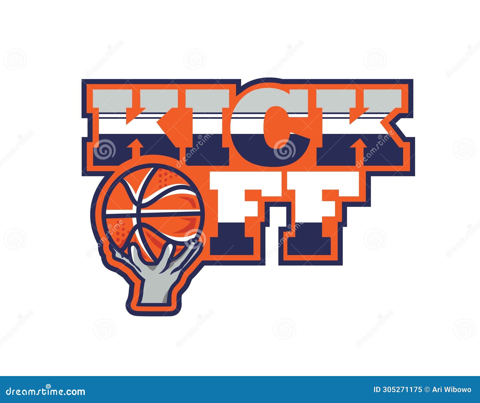 Kick Off Tournament Minmalist Basketball Ball Logo Stock Vector ...