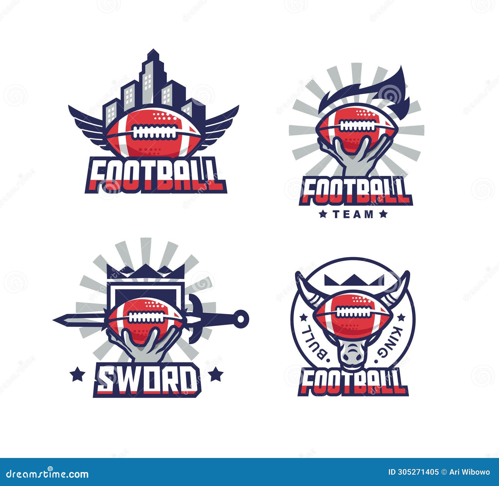 Football Logo for All Types Stock Vector - Illustration of athletic ...