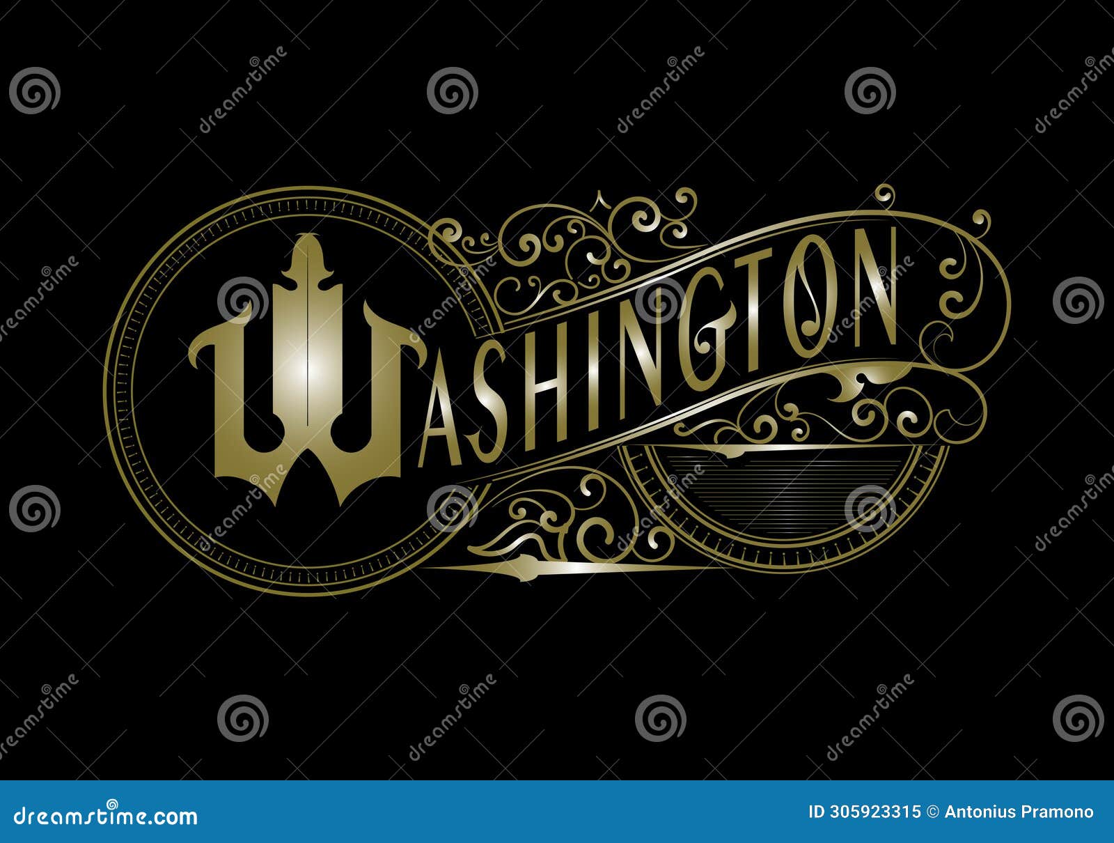 WASHINGTON Lettering Custom Template Design Stock Illustration ...