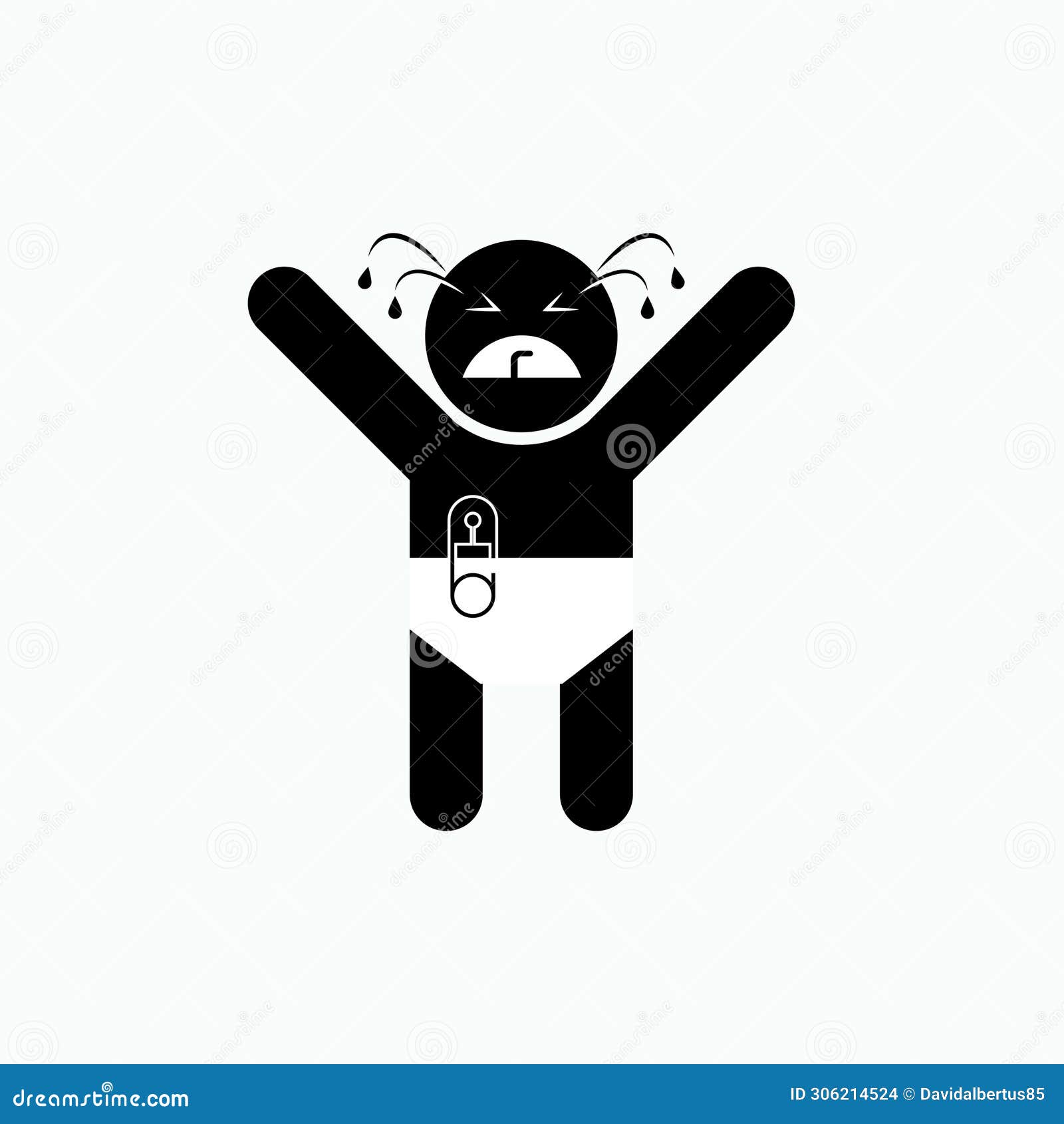 Baby Crying Icon. Infant Discomfort Expression Symbol - Vector.Basic ...