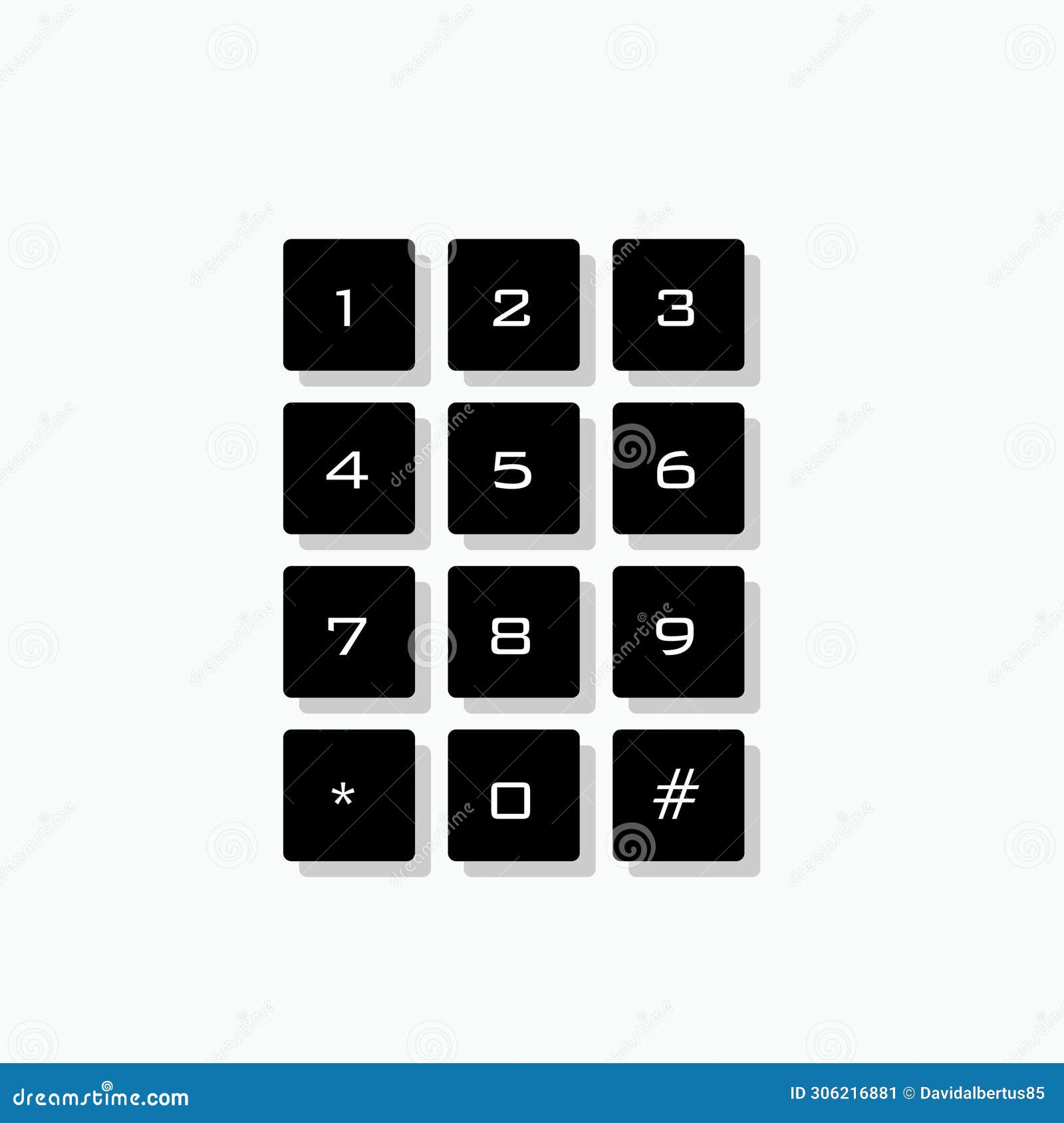 Dial Icon. Number, Keypads for Call, Phone, Communication Device, or ...