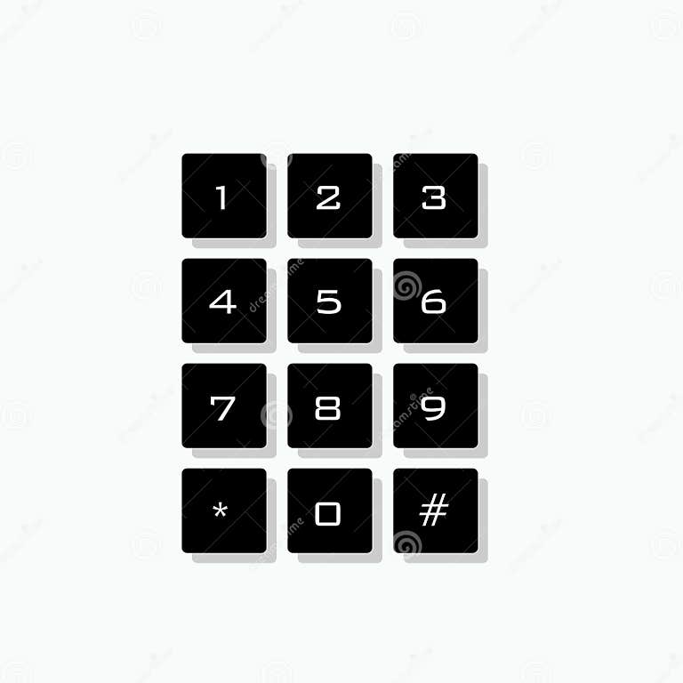 Dial Icon. Number, Keypads for Call, Phone, Communication Device, or Contact Number. Basic RGB ...