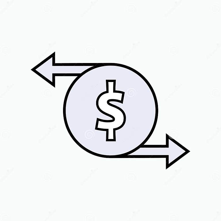 Cash Flow Icon. Symbol Spreading Currency. Basic RGB. Stock ...