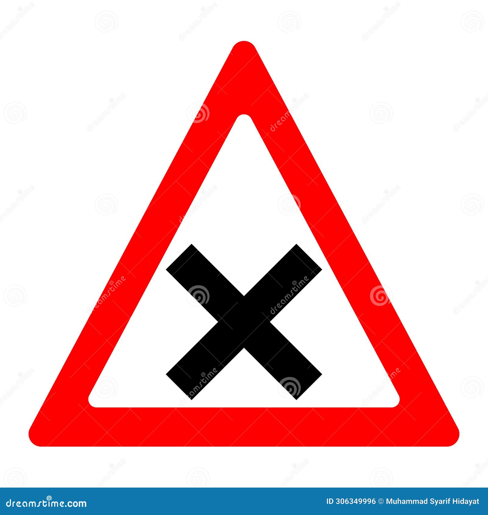 Cross road sign stock illustration. Illustration of symbol - 306349996