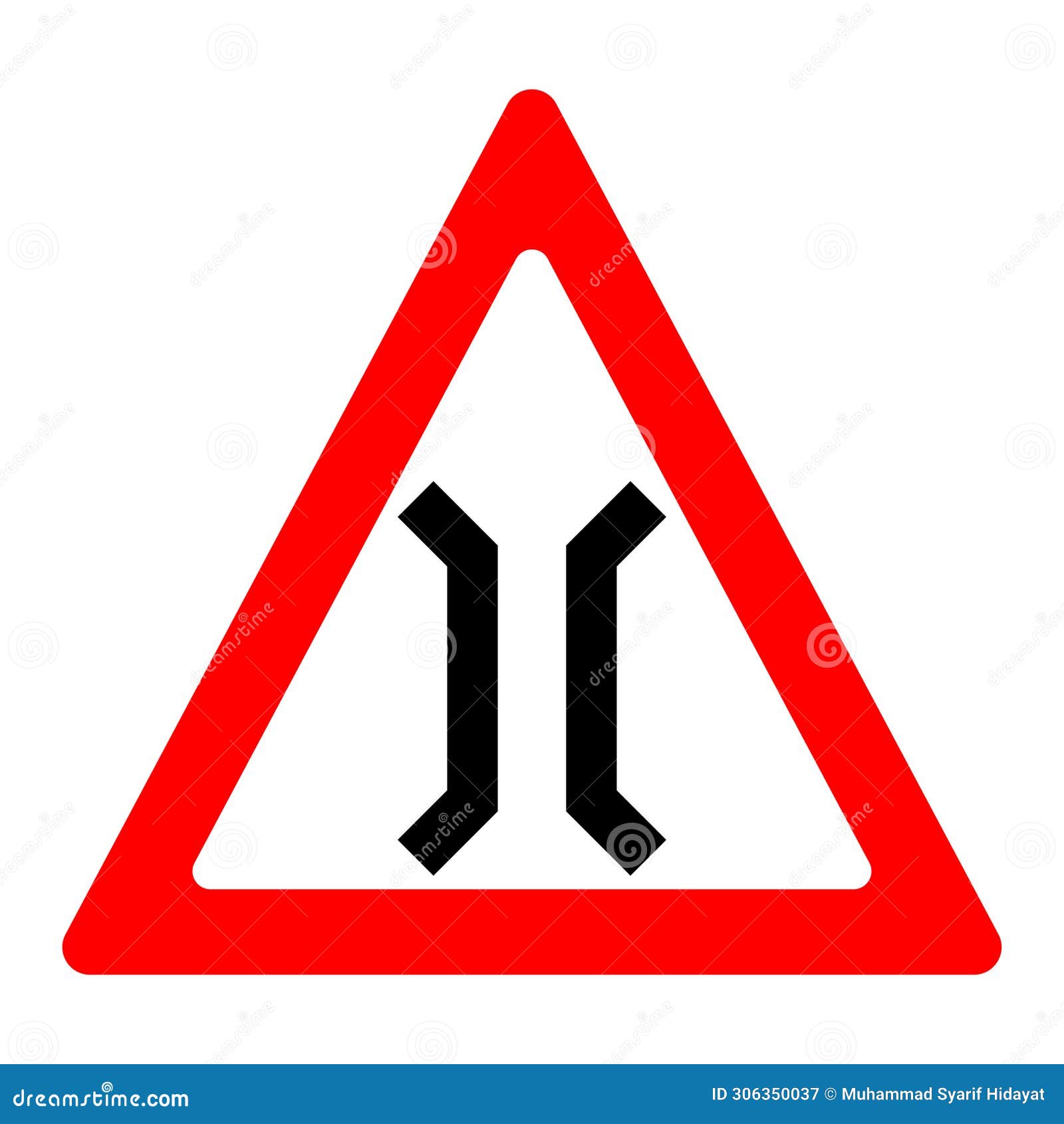 Narrow bridge sign stock illustration. Illustration of logo - 306350037