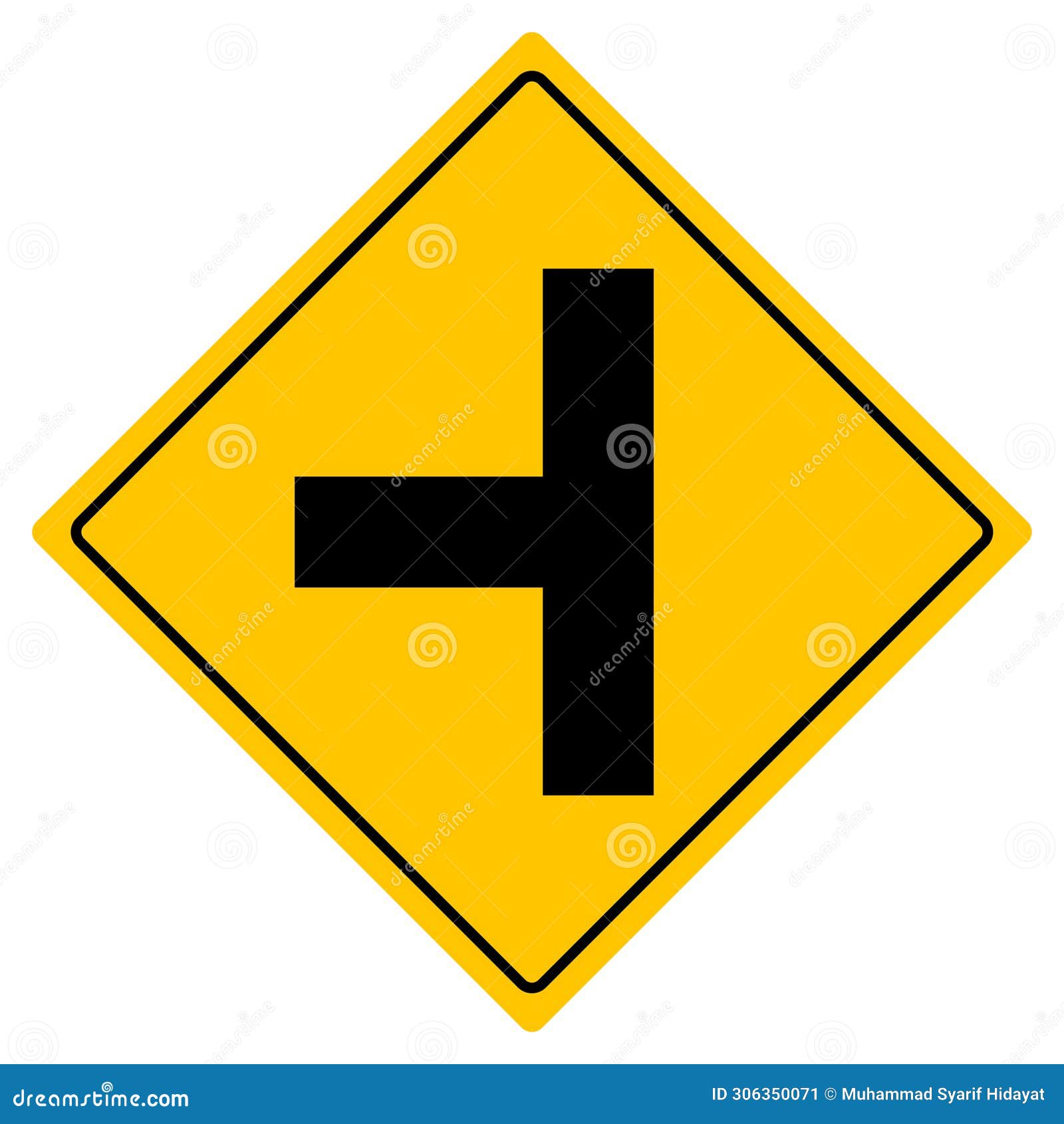 Side road left sign stock illustration. Illustration of yellow - 306350071