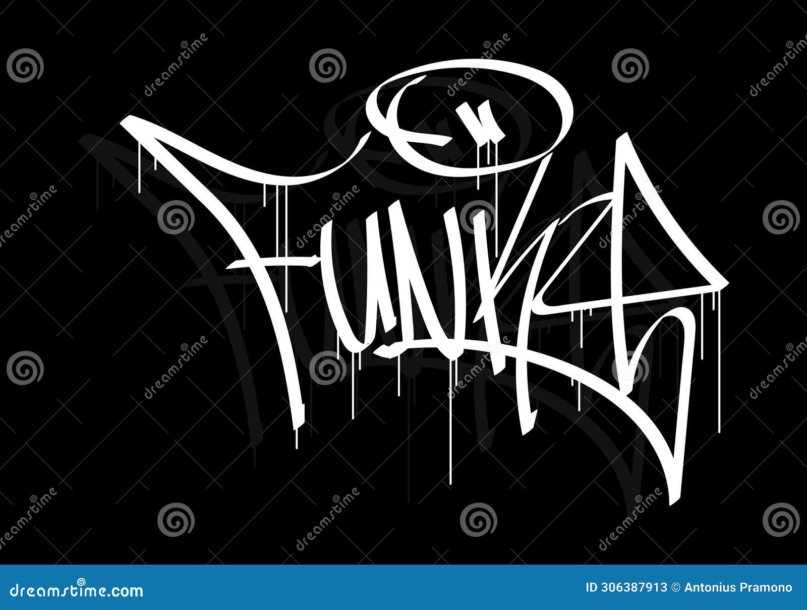 FUNKY Word Graffiti Tag Style Stock Vector - Illustration of brush ...