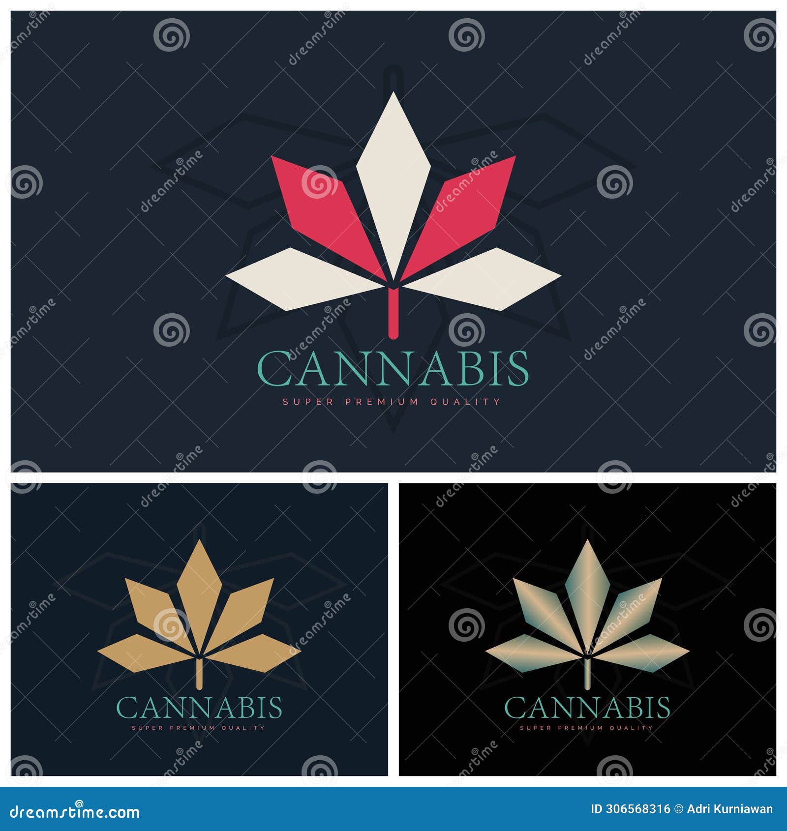 Cannabis Marijuana Cbd Hemp Leaf Line Style Luxury Logo Design Template ...