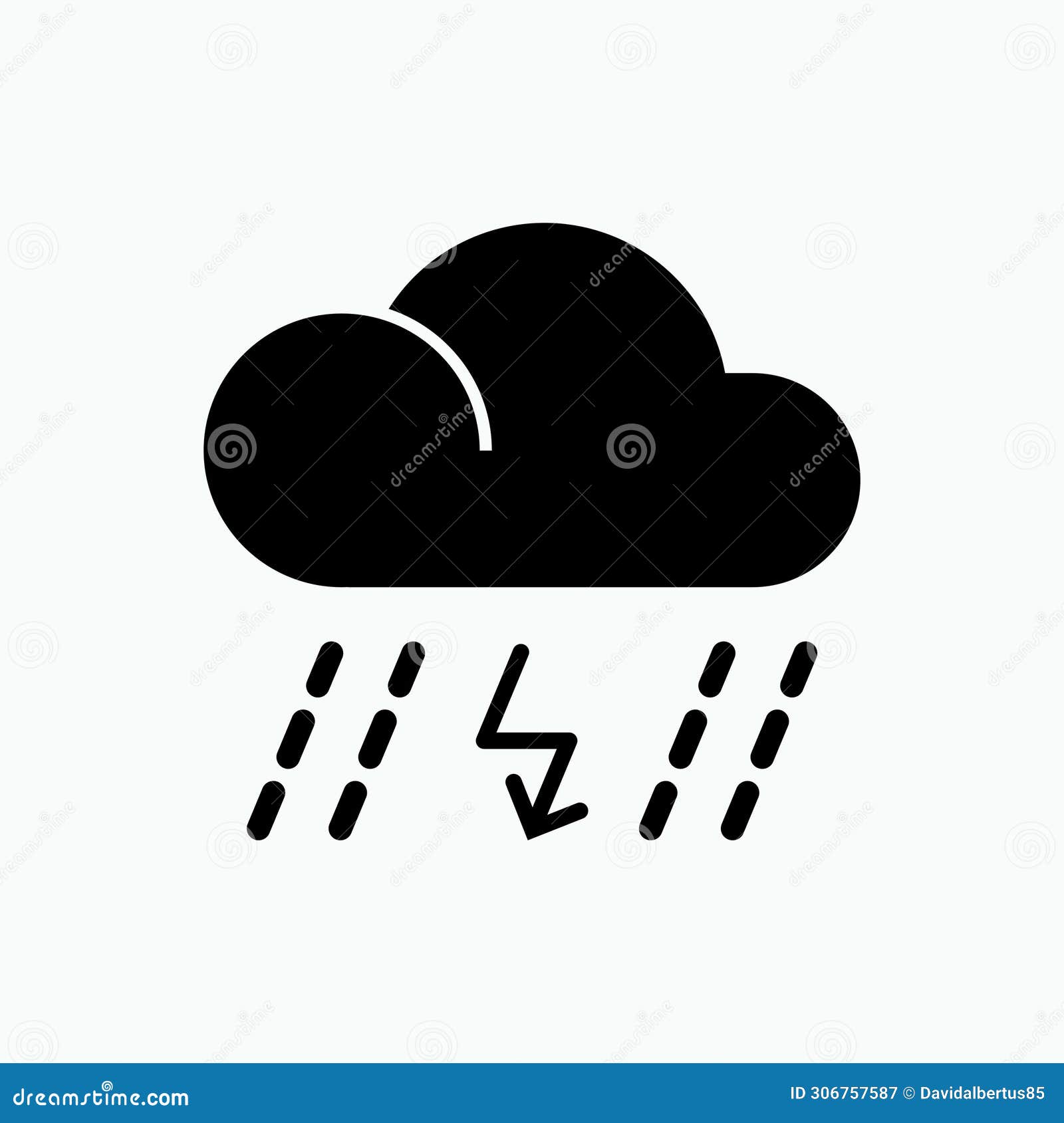 Rainy with Thunder. Weather Flat Icon. Basic RGB. Stock Vector - Illustration of lightning ...