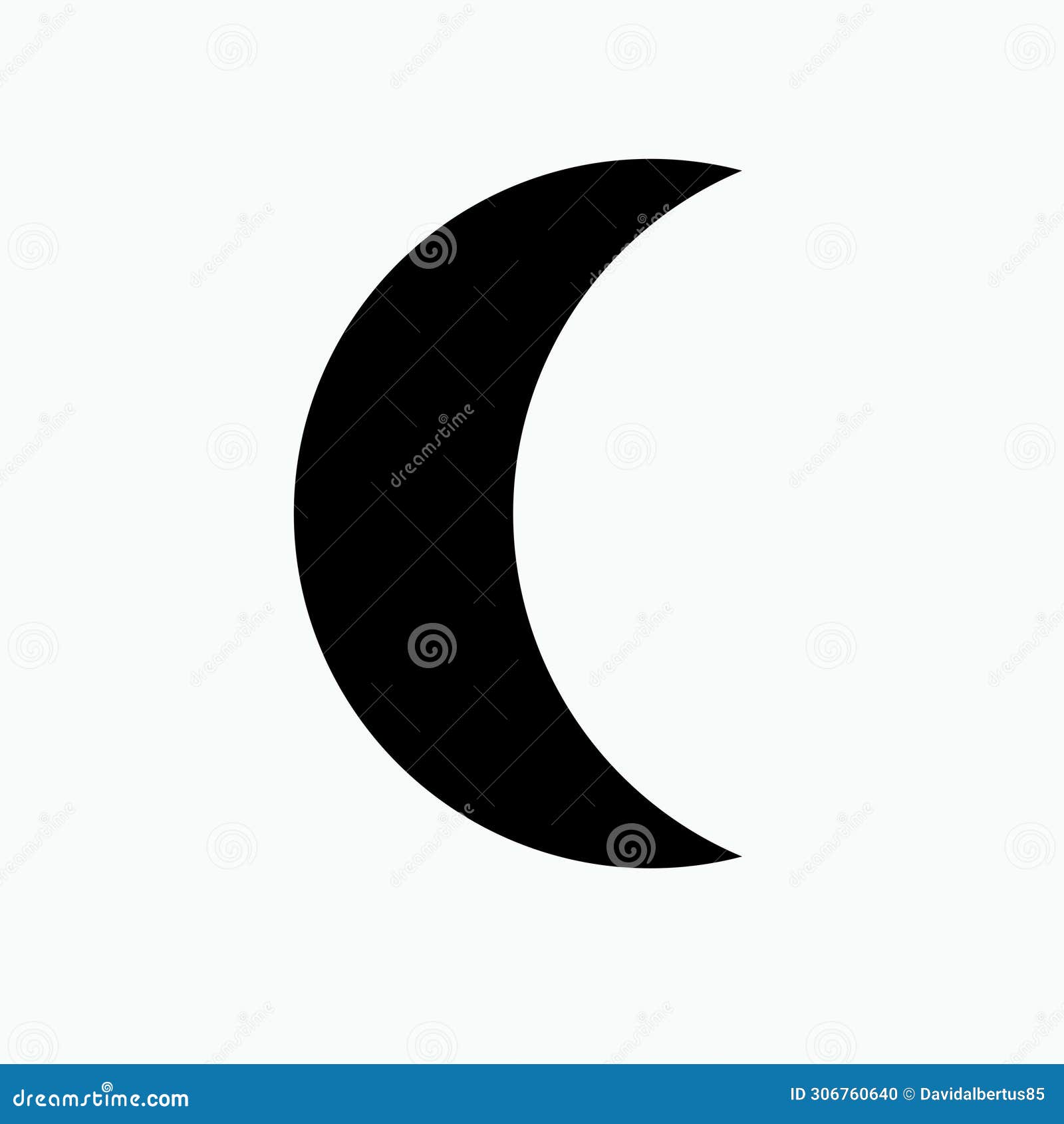 Half Moon Icon. Crescent Moon Symbol. Basic RGB Stock Illustration ...