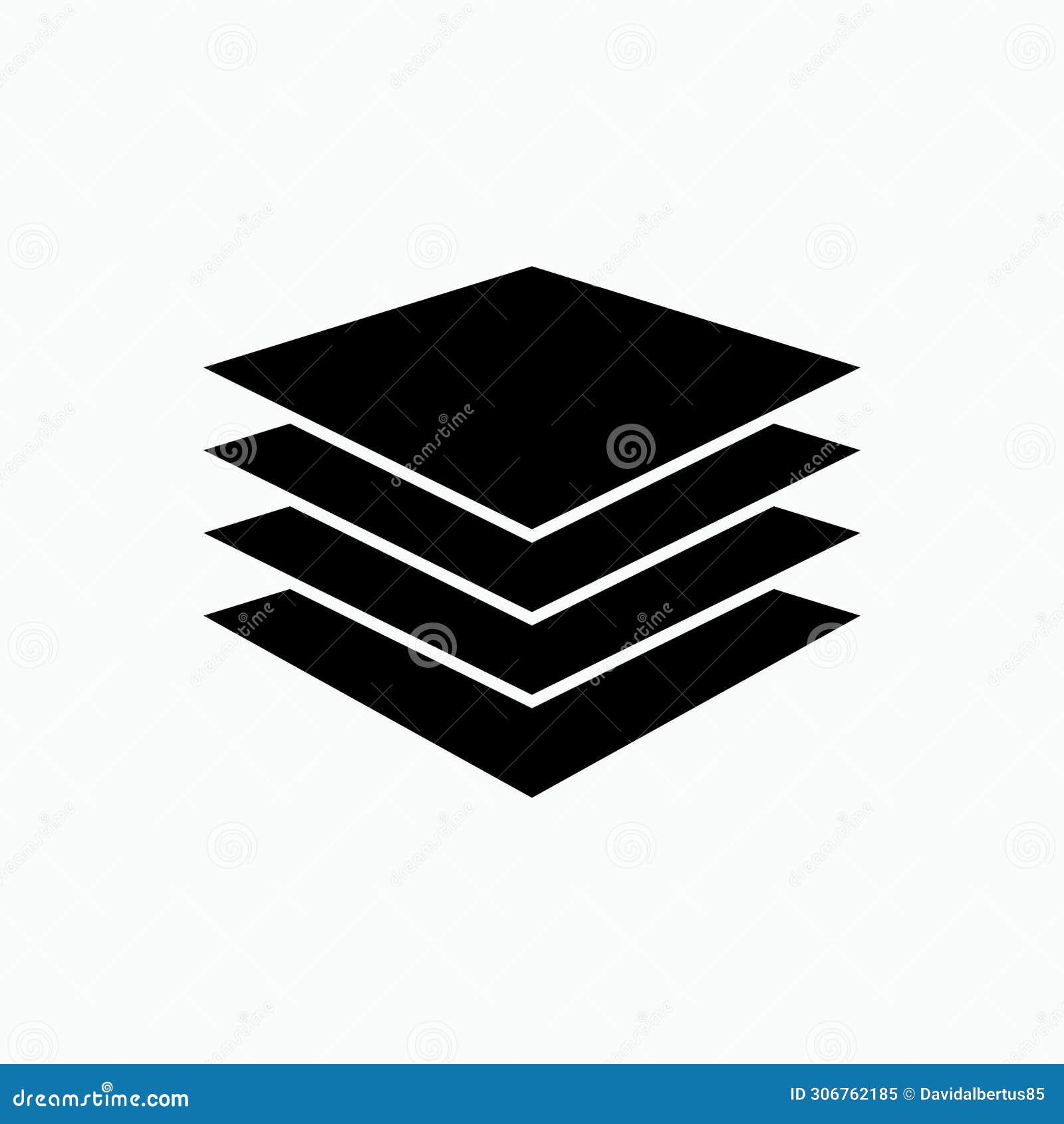 Version Icon. 3D Layer Symbol - Vector. Presented within Glyph Style ...
