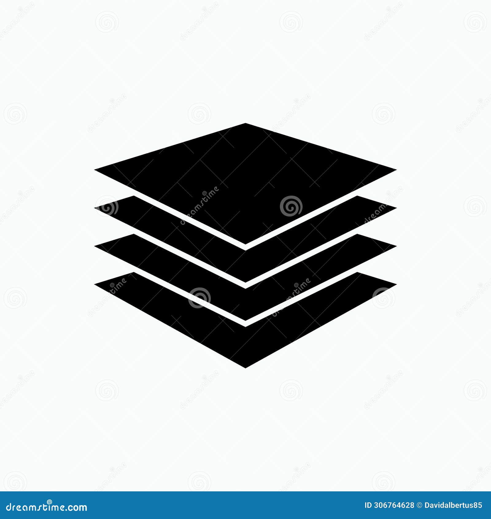 Version Icon. 3D Layer Symbol - Vector. Presented within Glyph Style ...