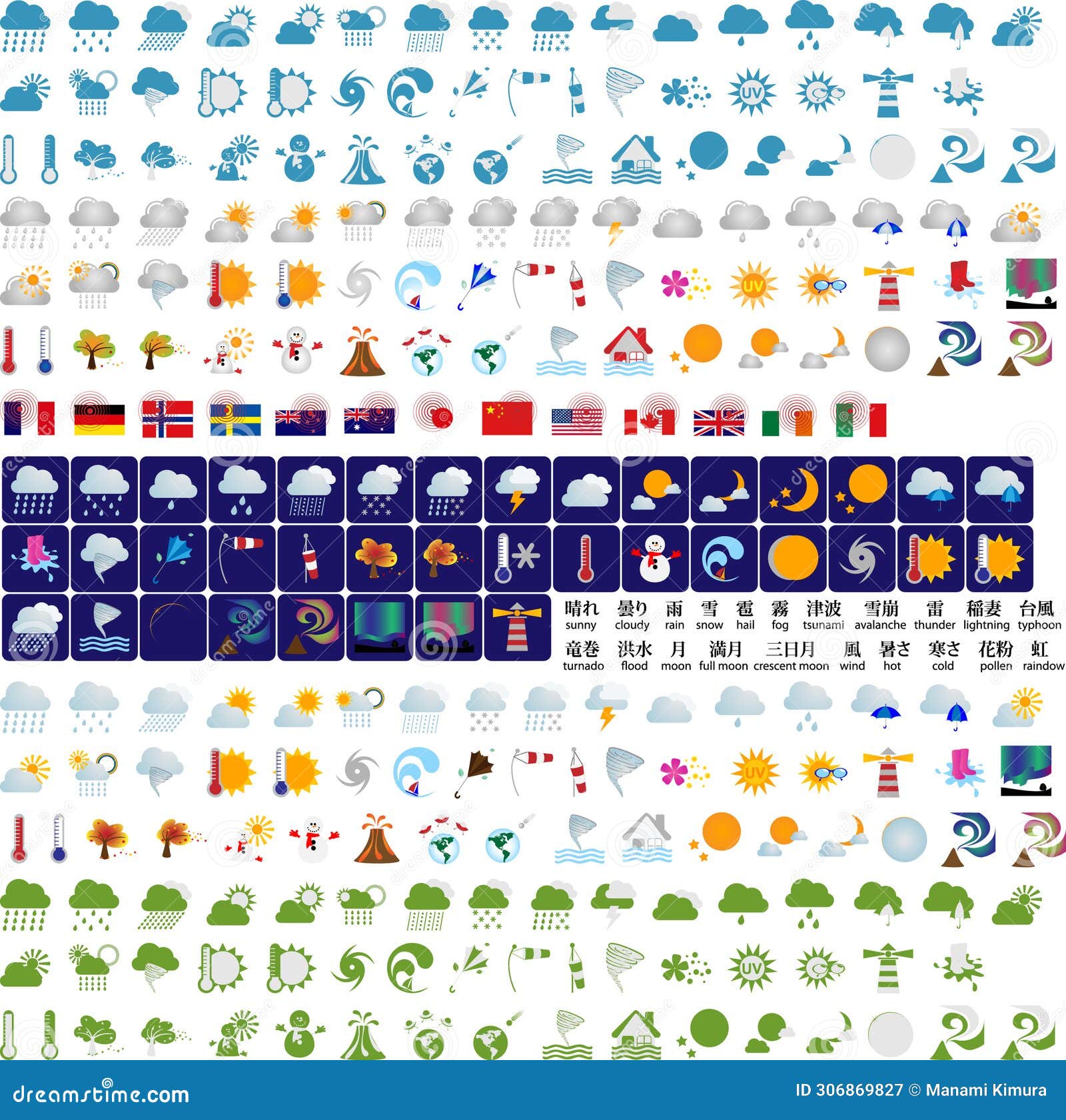 All Weather Icons Nice Weather To Extreme Ones Stock Image - Image of ...