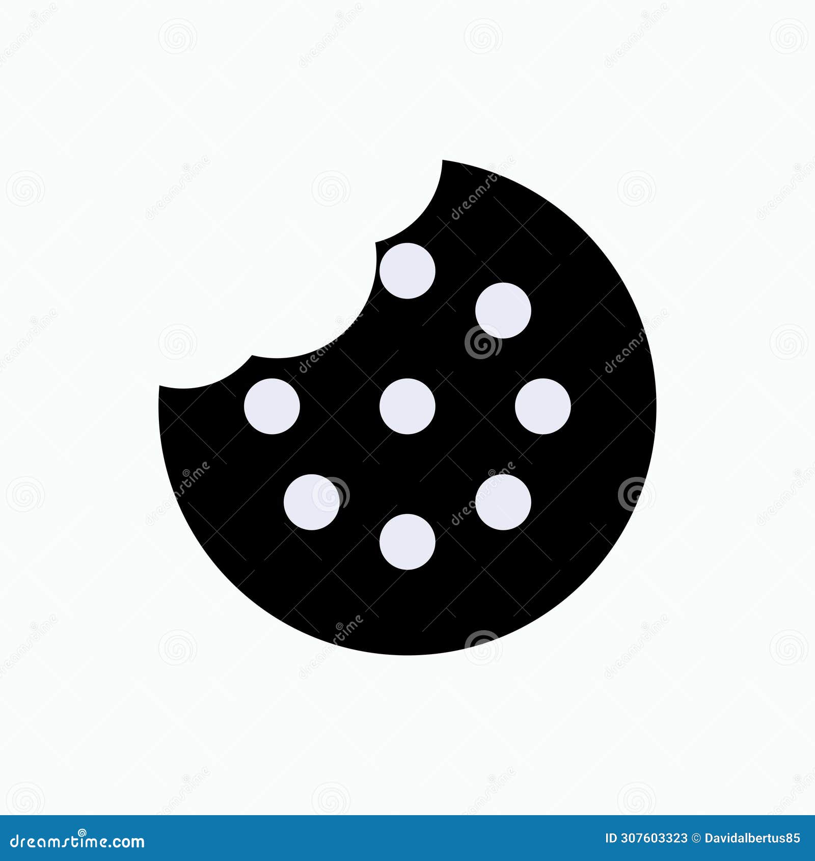 Bitten Biscuit Icon, Consumed Snack, Meal Symbol. Stock Illustration ...