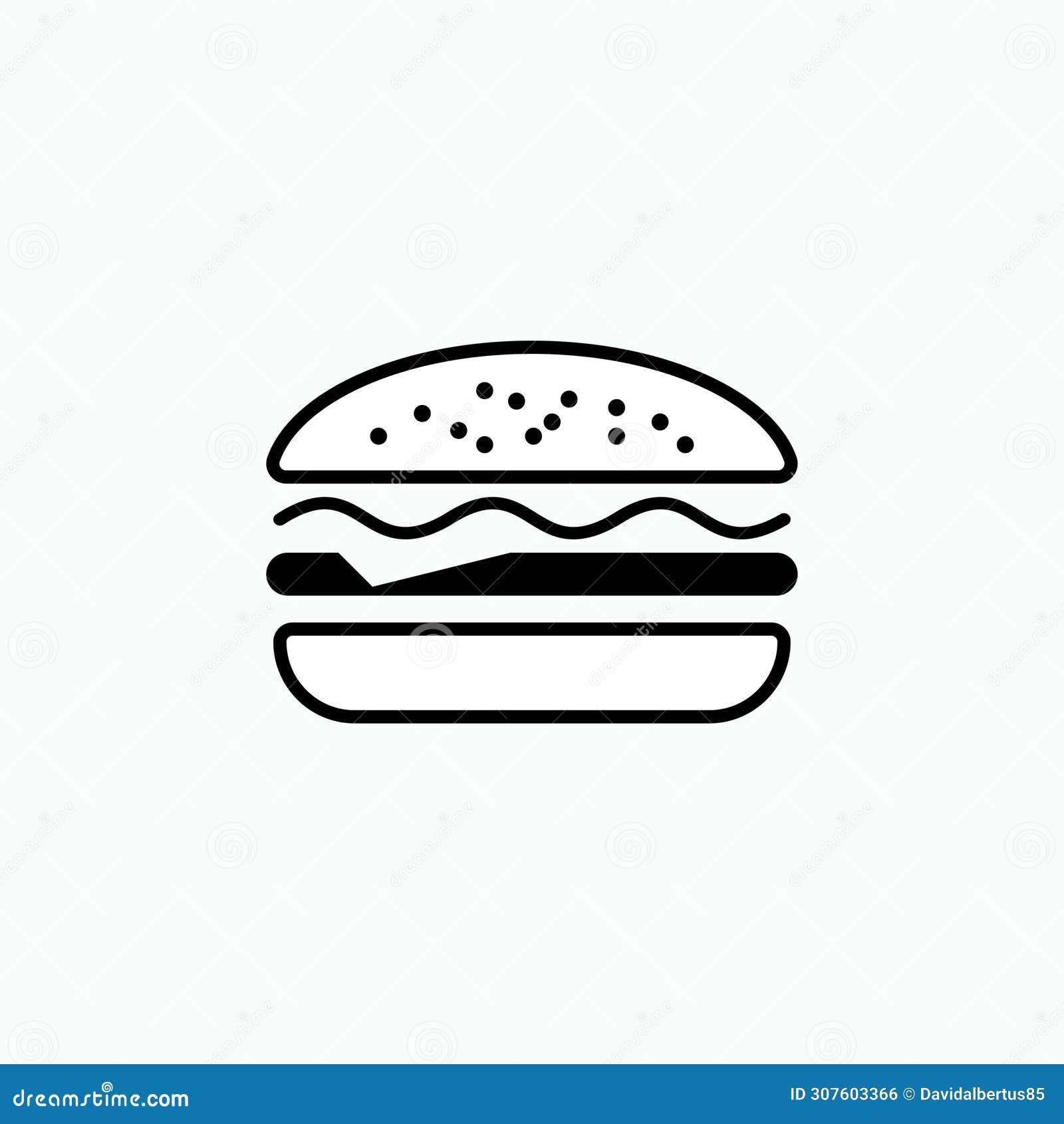 Burger Icon. Meal, Fast Food Symbol - Vector. Stock Illustration ...