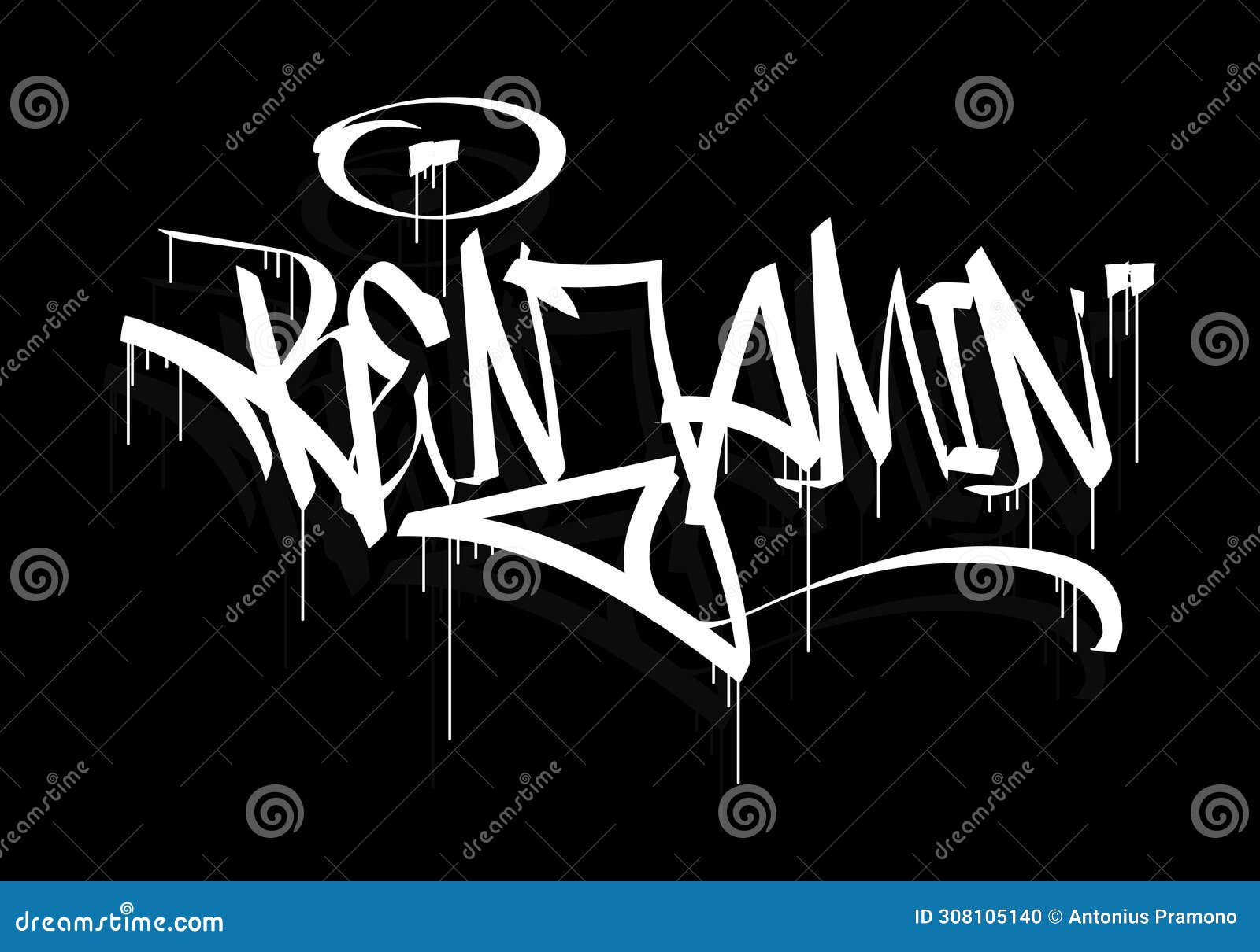 BENJAMIN Boy Name Graffiti Tag Style Stock Vector - Illustration of ...