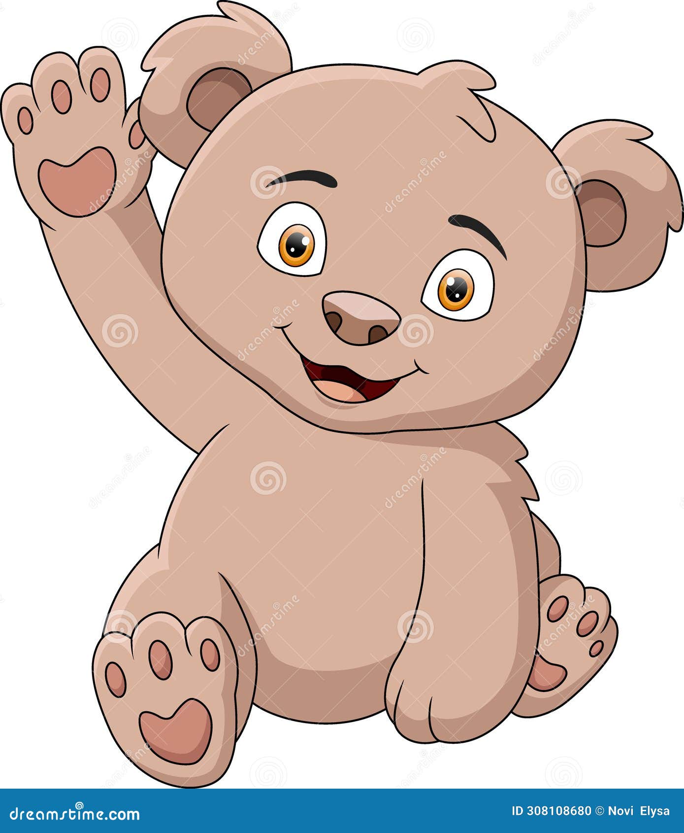 Cute Little Bear Cartoon Sitting Stock Vector - Illustration of ...