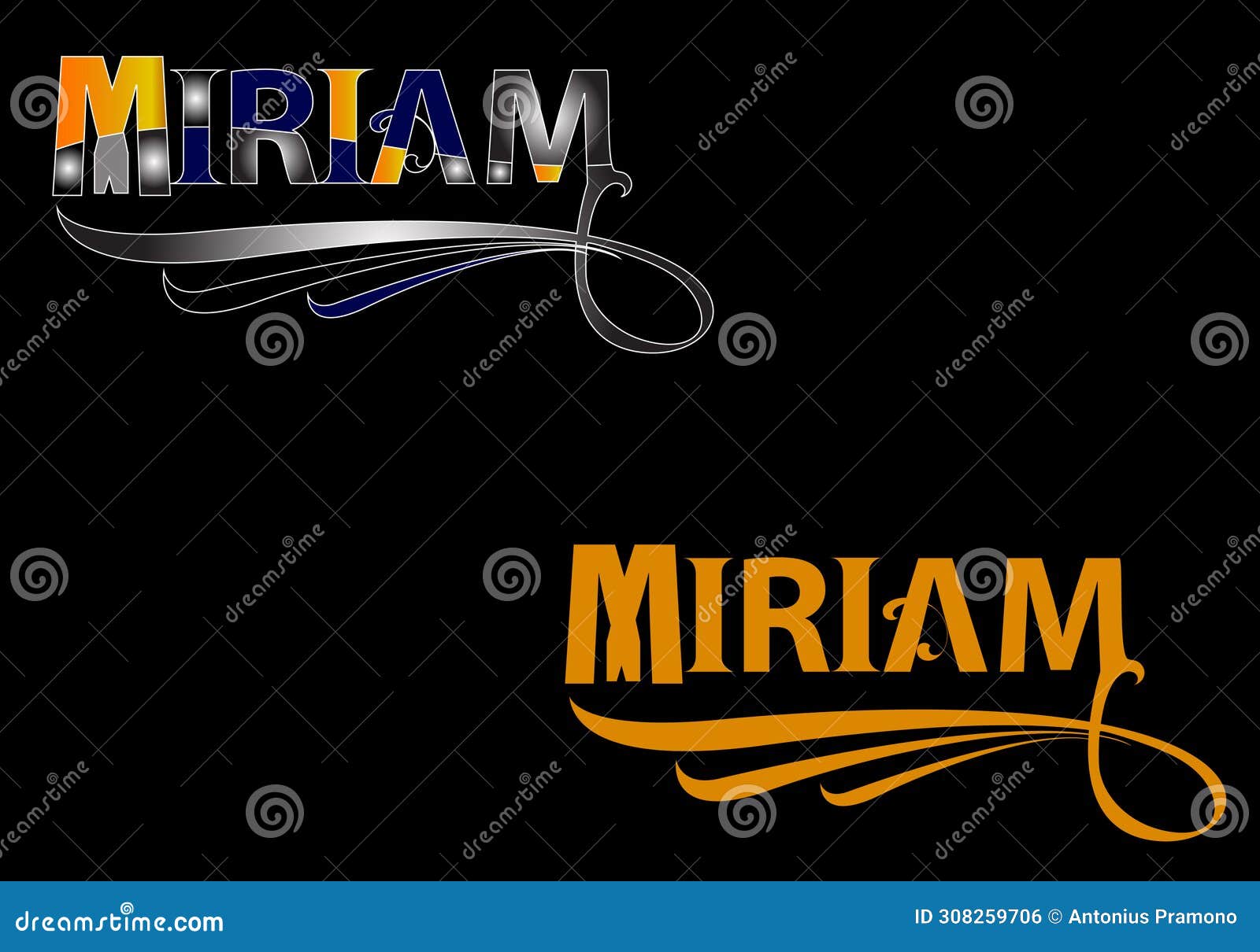 MIRIAM Bible Girl Name Typography Style Stock Vector - Illustration of ...