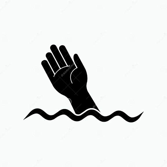Drowning Icon. Drown, Accident Symbol in Water - Vector. Stock Vector ...