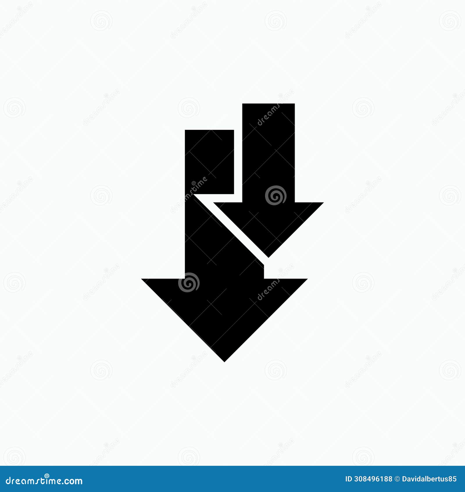 Decrease Icon. Down Symbol within Glyph Style - Vector. Stock Illustration - Illustration of ...