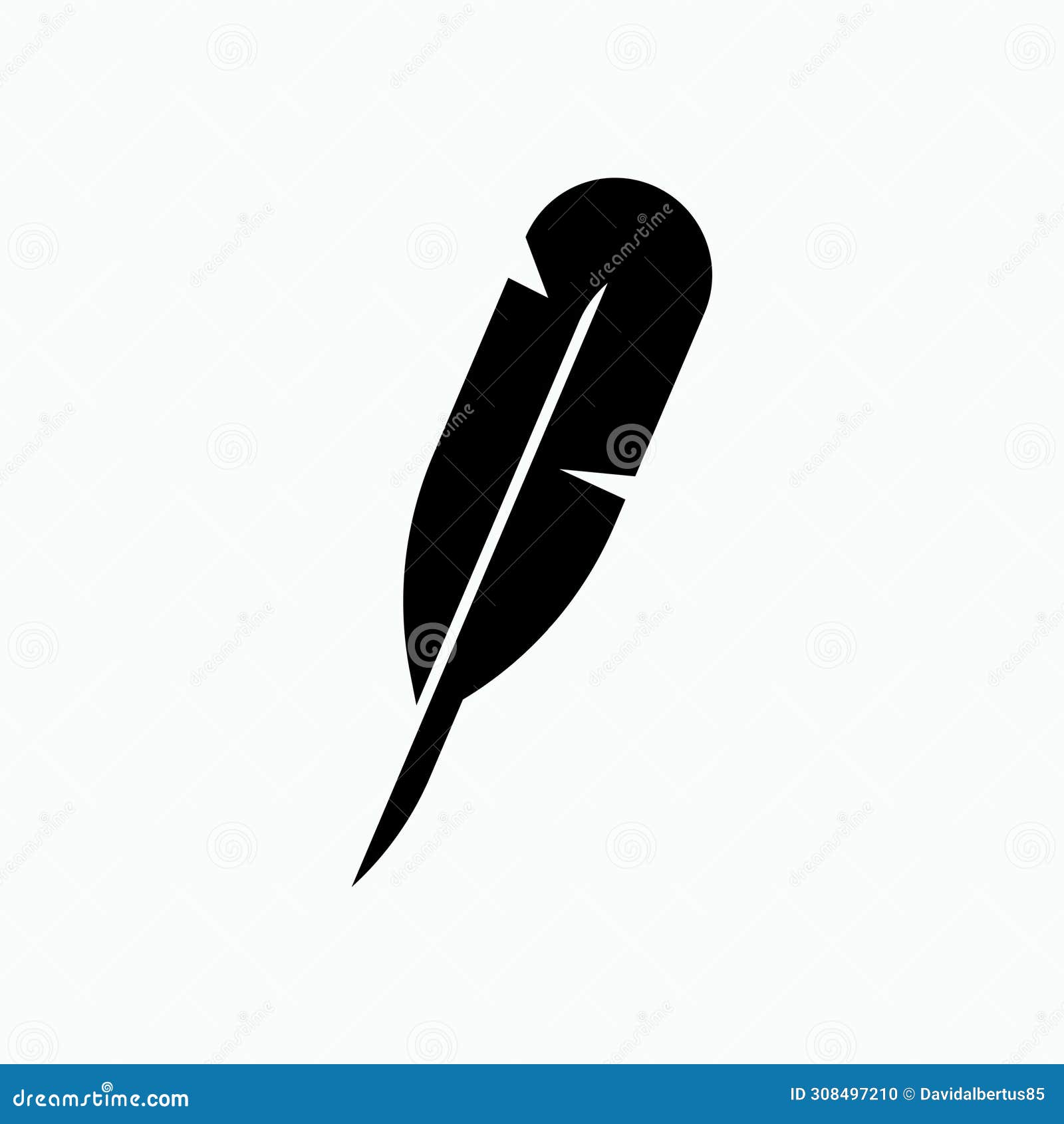 Feathers Icon. Ancient Pen Element within Glyph Style. Stock ...