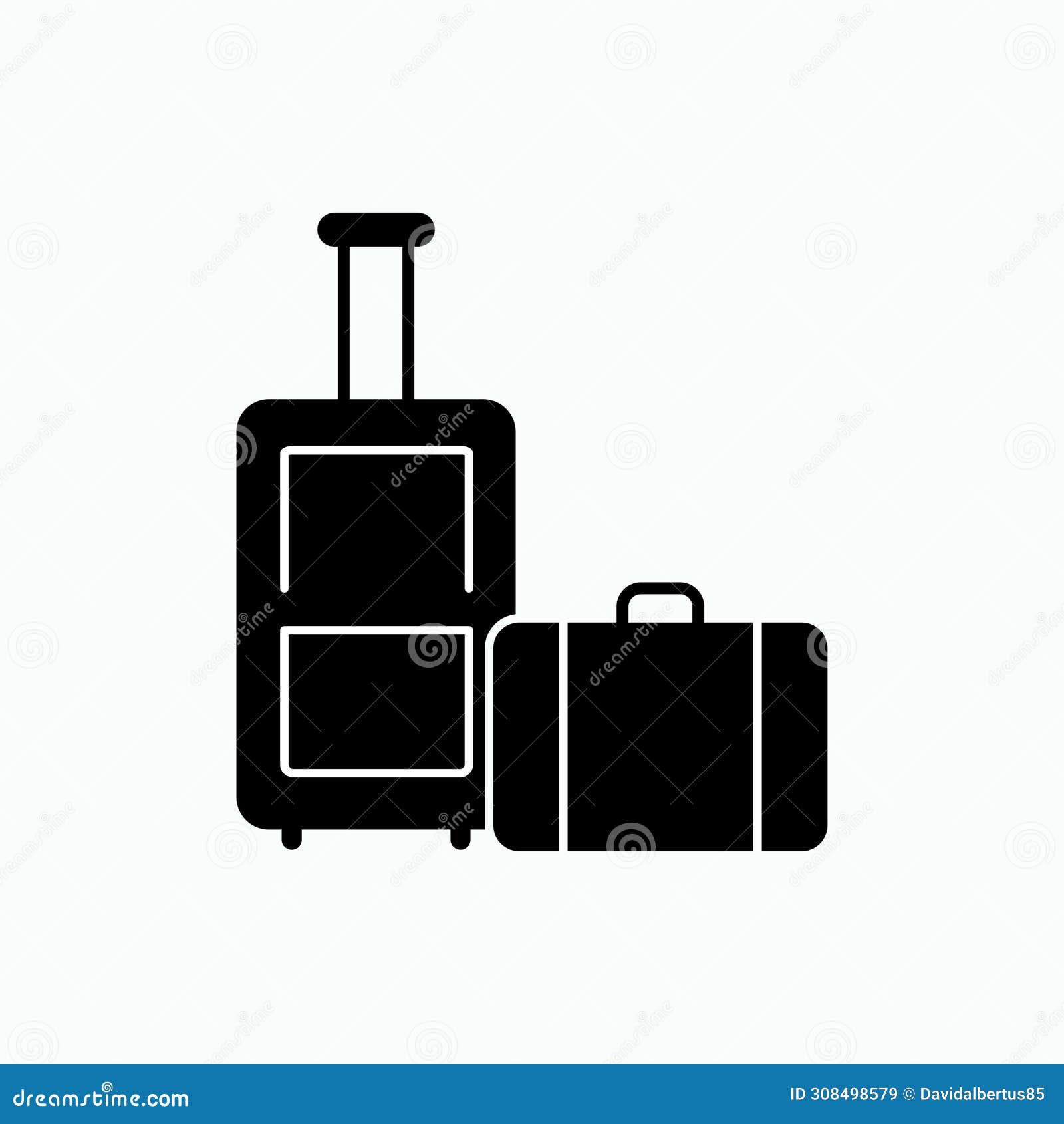 Luggage Icon. Baggage Symbol within Glyph Style - Vector. Stock ...