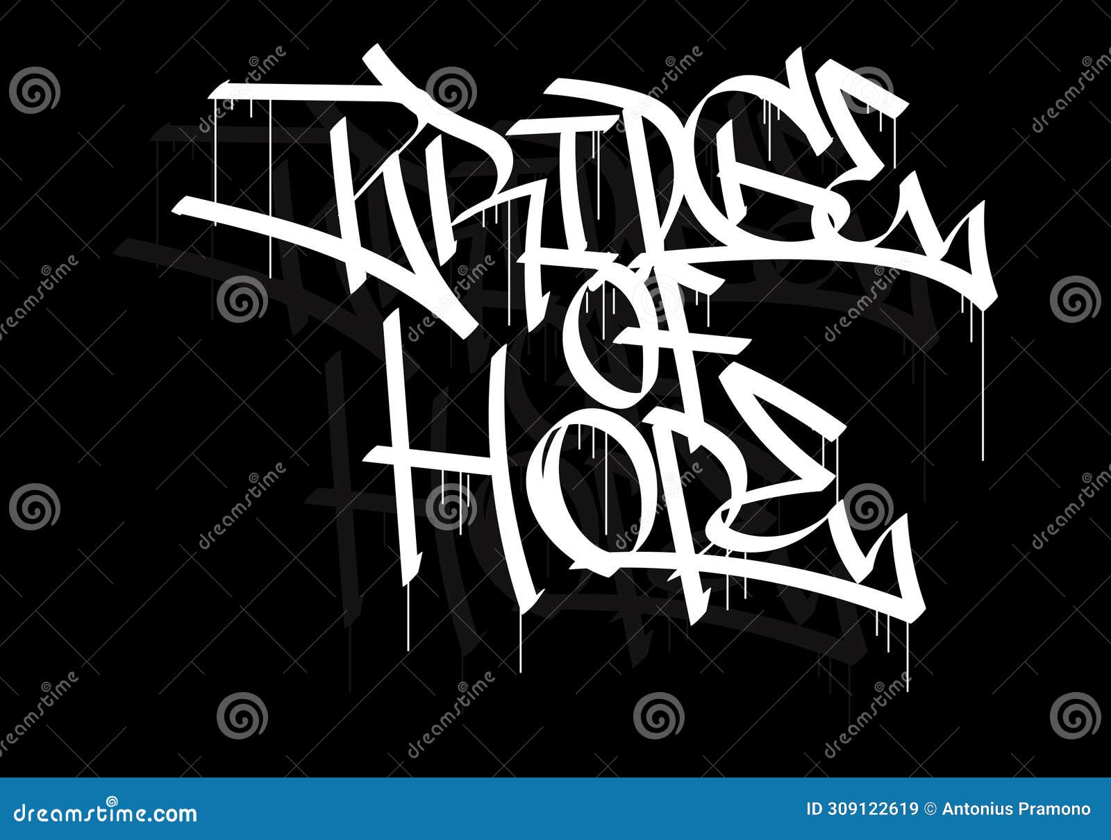 BRIDGE of HOPE Word Graffiti Tag Style Stock Illustration ...