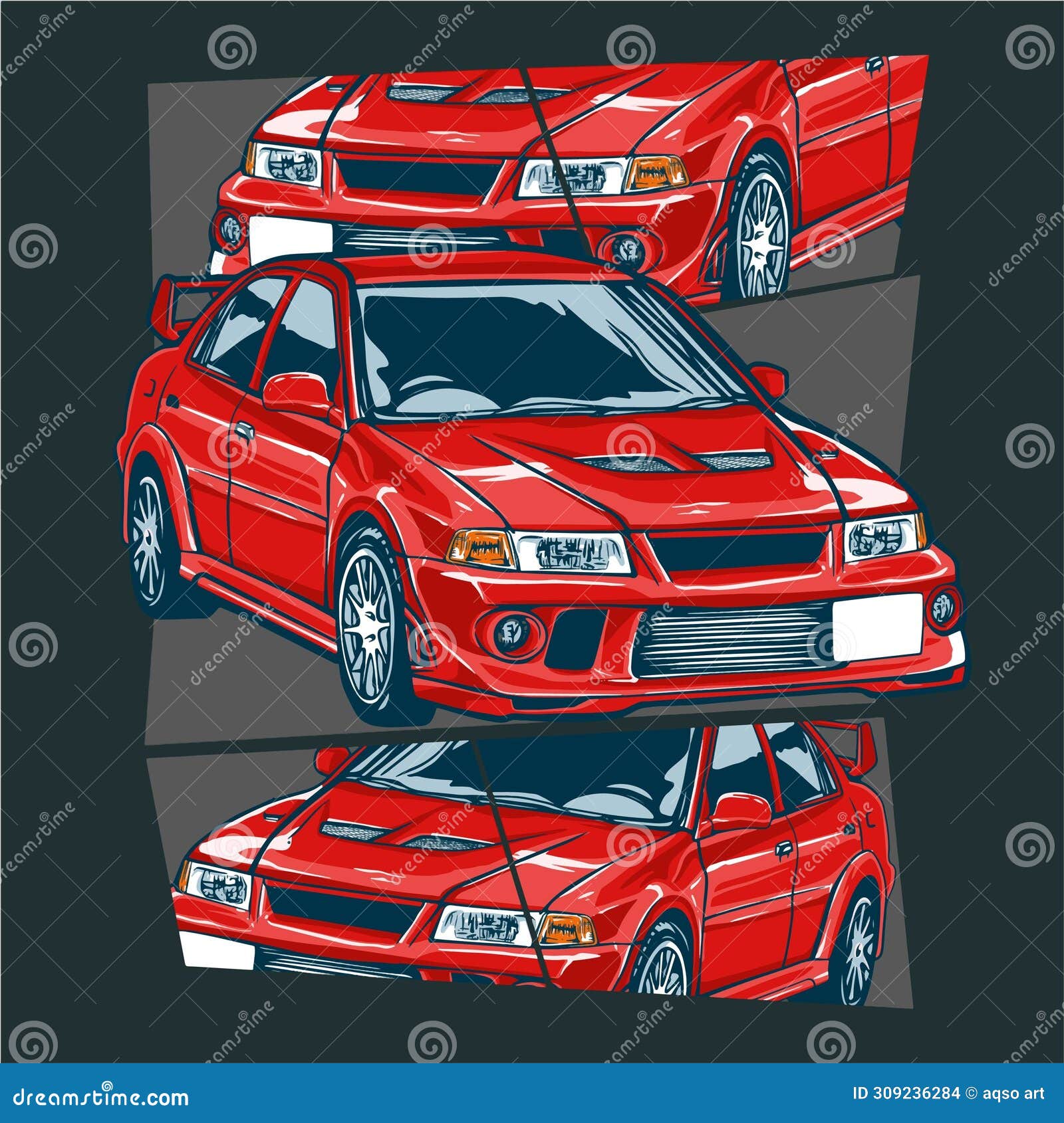 Japanese Jdm Car Vector Image Illustration Stock Vector - Illustration ...